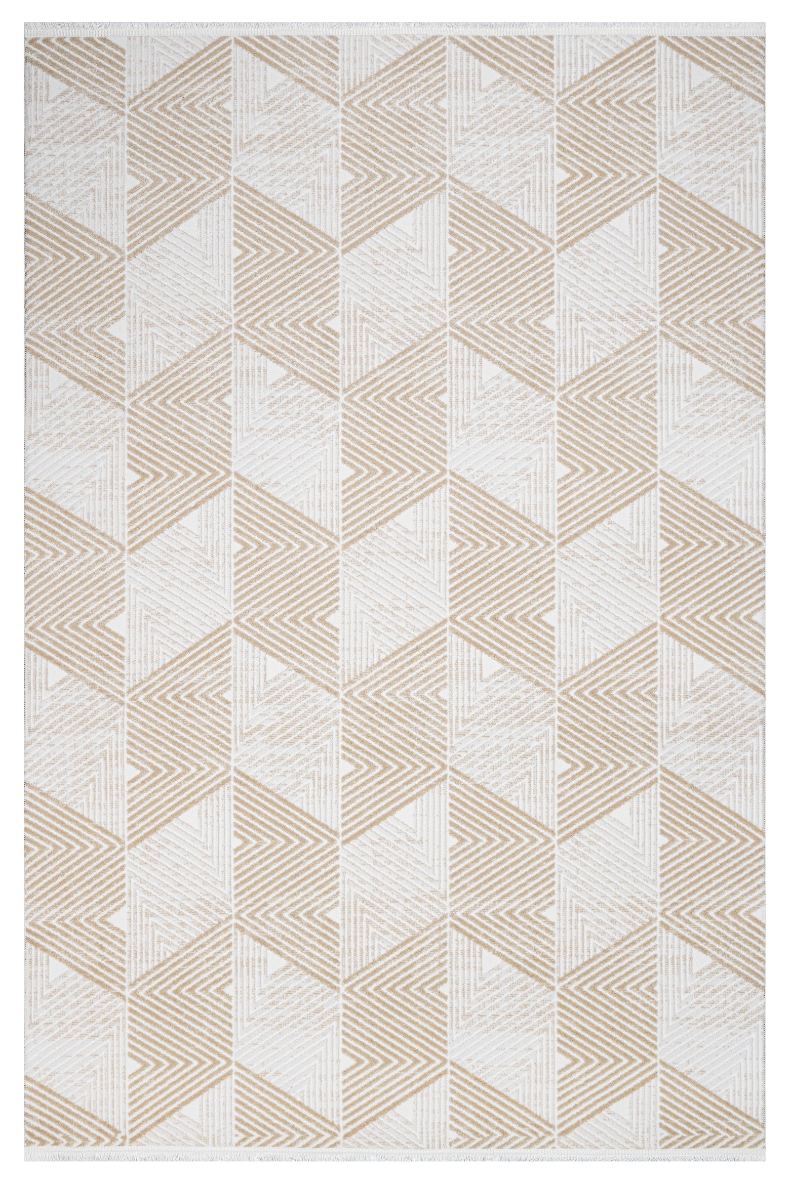 Cali Cream Geometric Acrylic Area Rugs for Living Room Jacquard ...