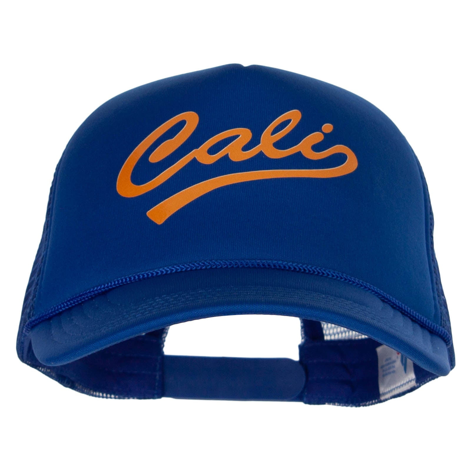 Cali Cursive Heat Transfer Summer Foam Mesh Trucker Cap - Royal OSFM ...