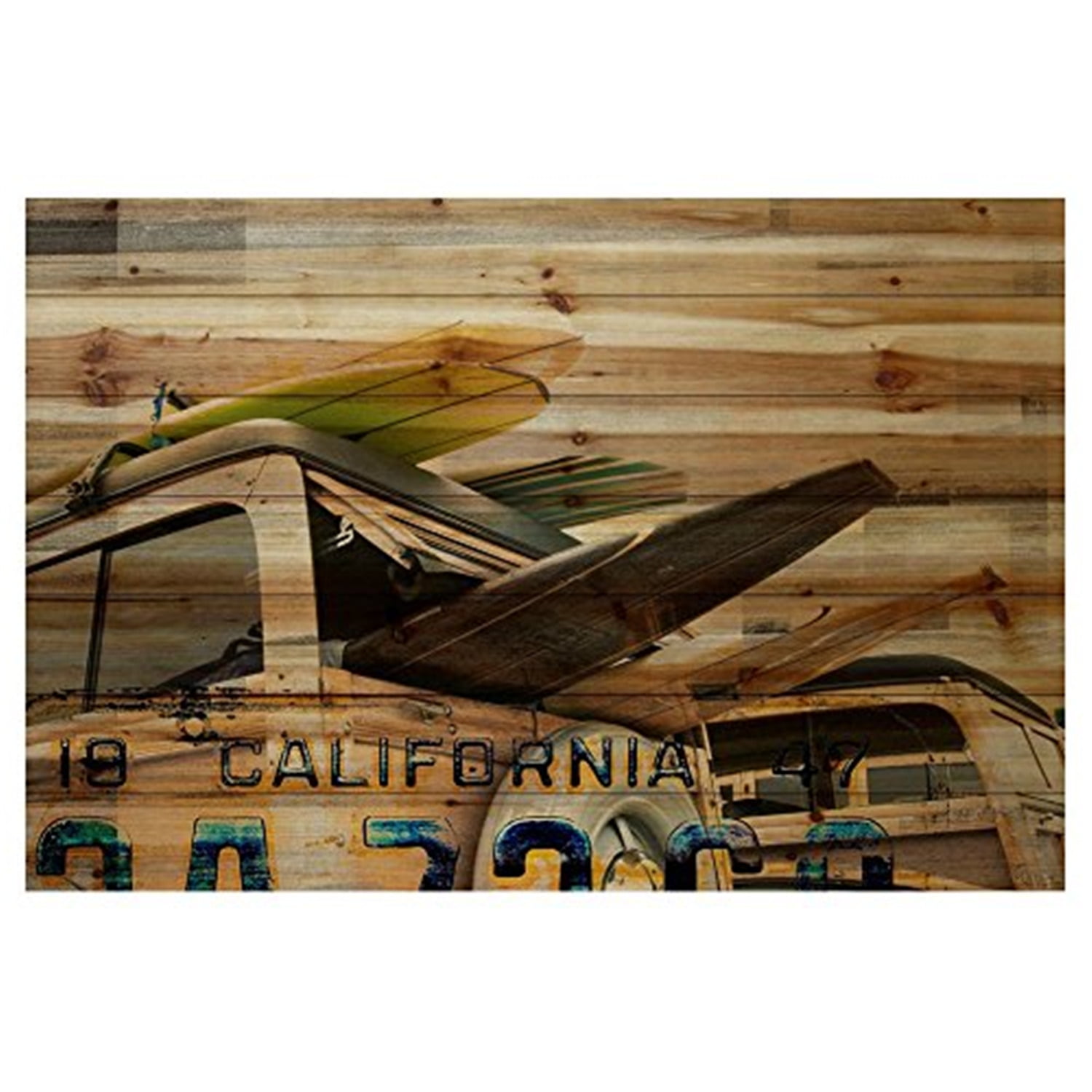 Cali Day by Parvez Taj Painting Print on Natural Pine Wood - Walmart.com