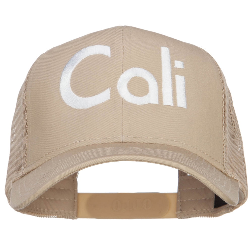 Cali Embroidered Solid Mesh Cap - Khaki OSFM - Walmart.com