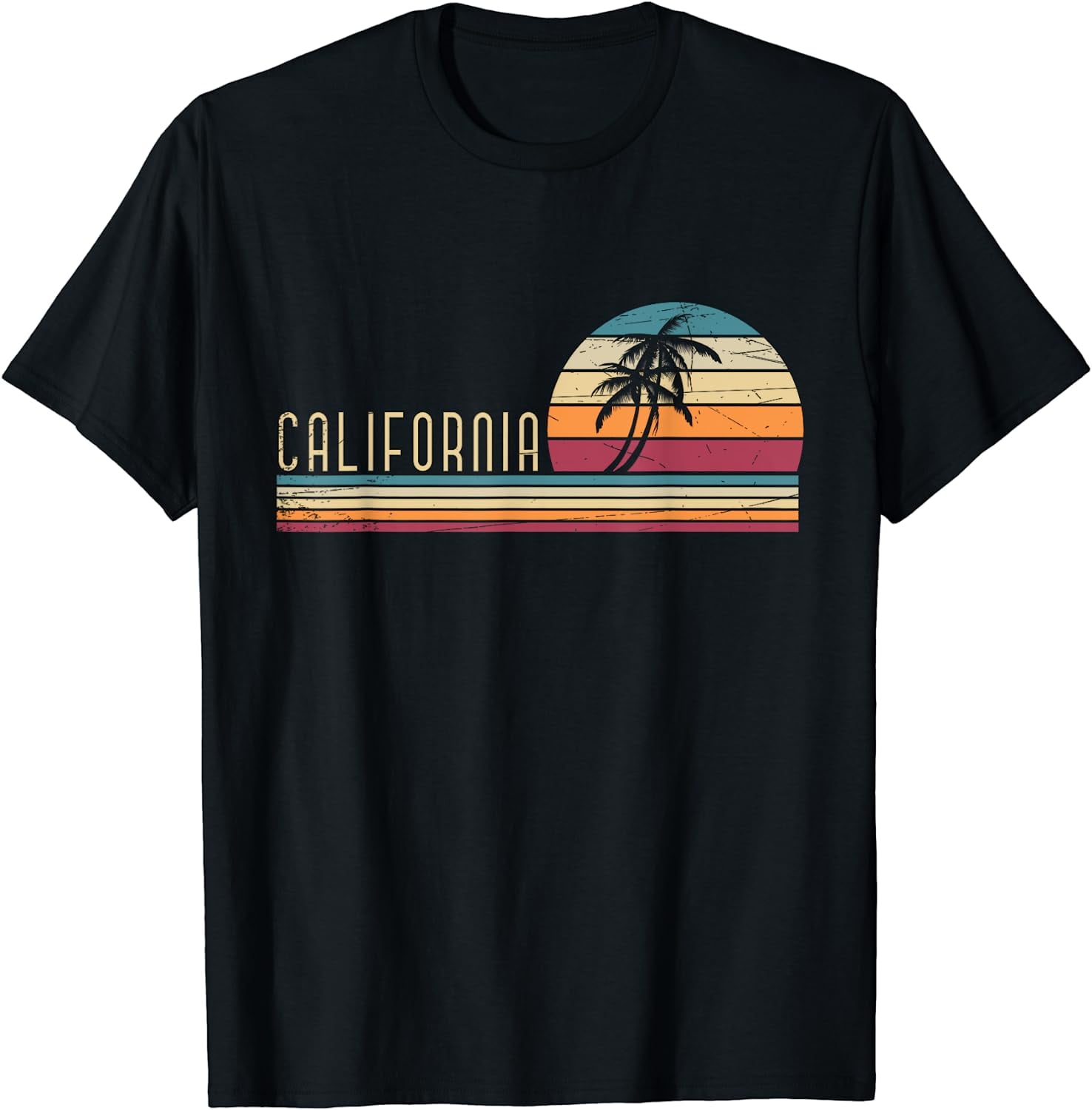 Cali Summer Vacation CA Palm Trees USA Retro California T-Shirt ...