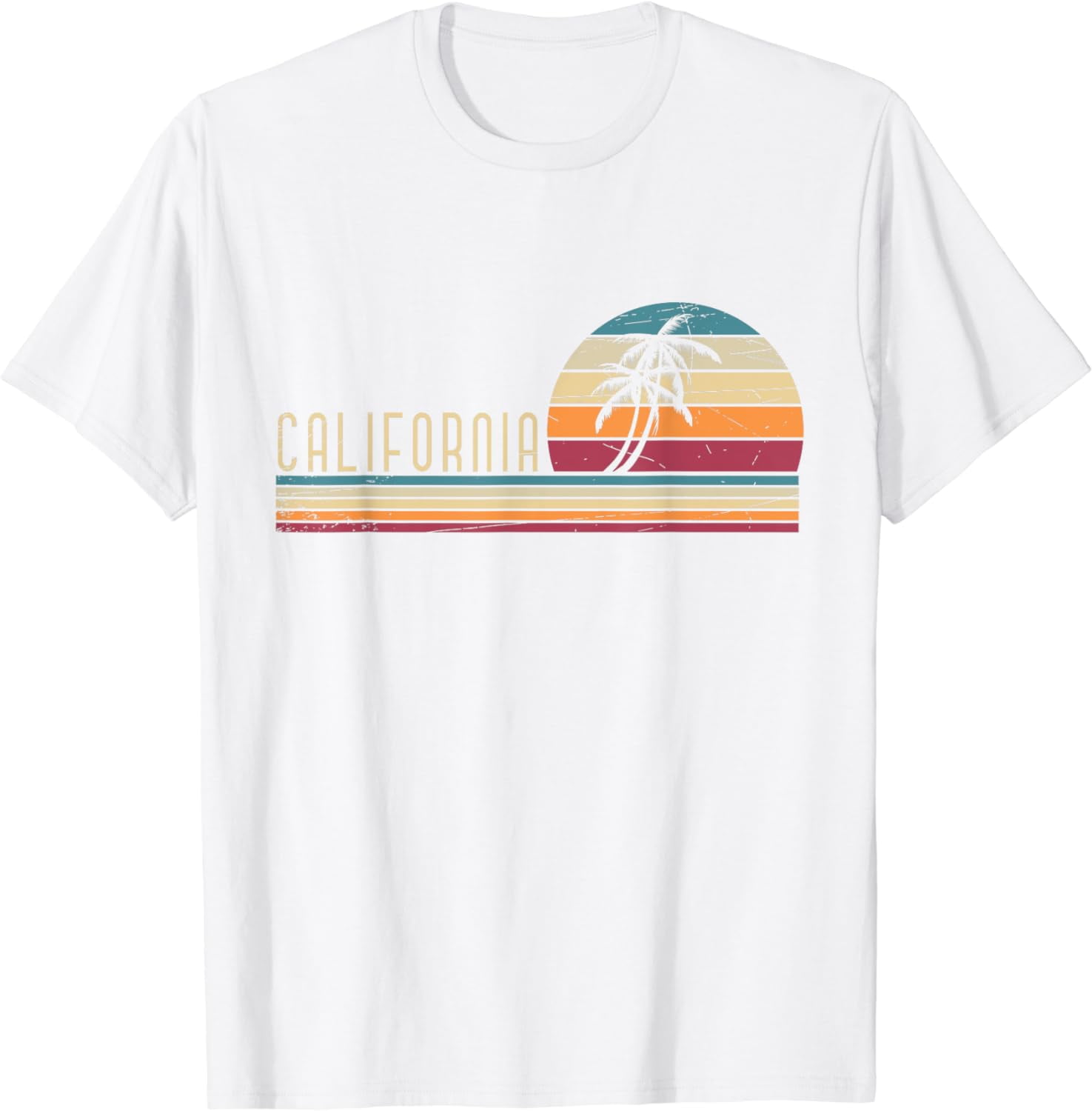 Cali Summer Vacation CA Palm Trees USA Retro California T-Shirt ...