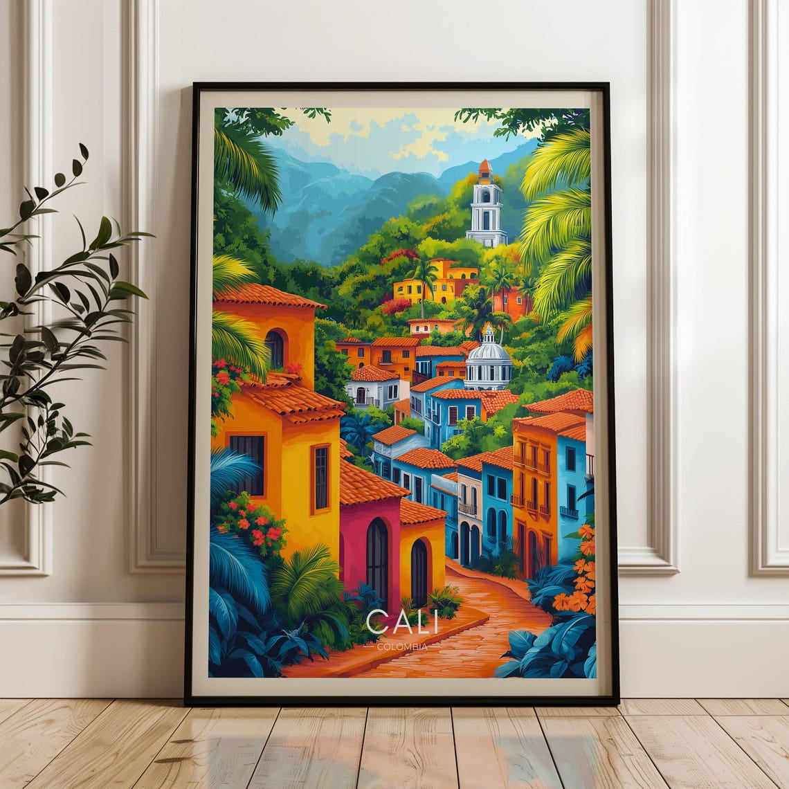 Cali Travel Print - Colombia Wall Art Poster, Caleño Illustration ...