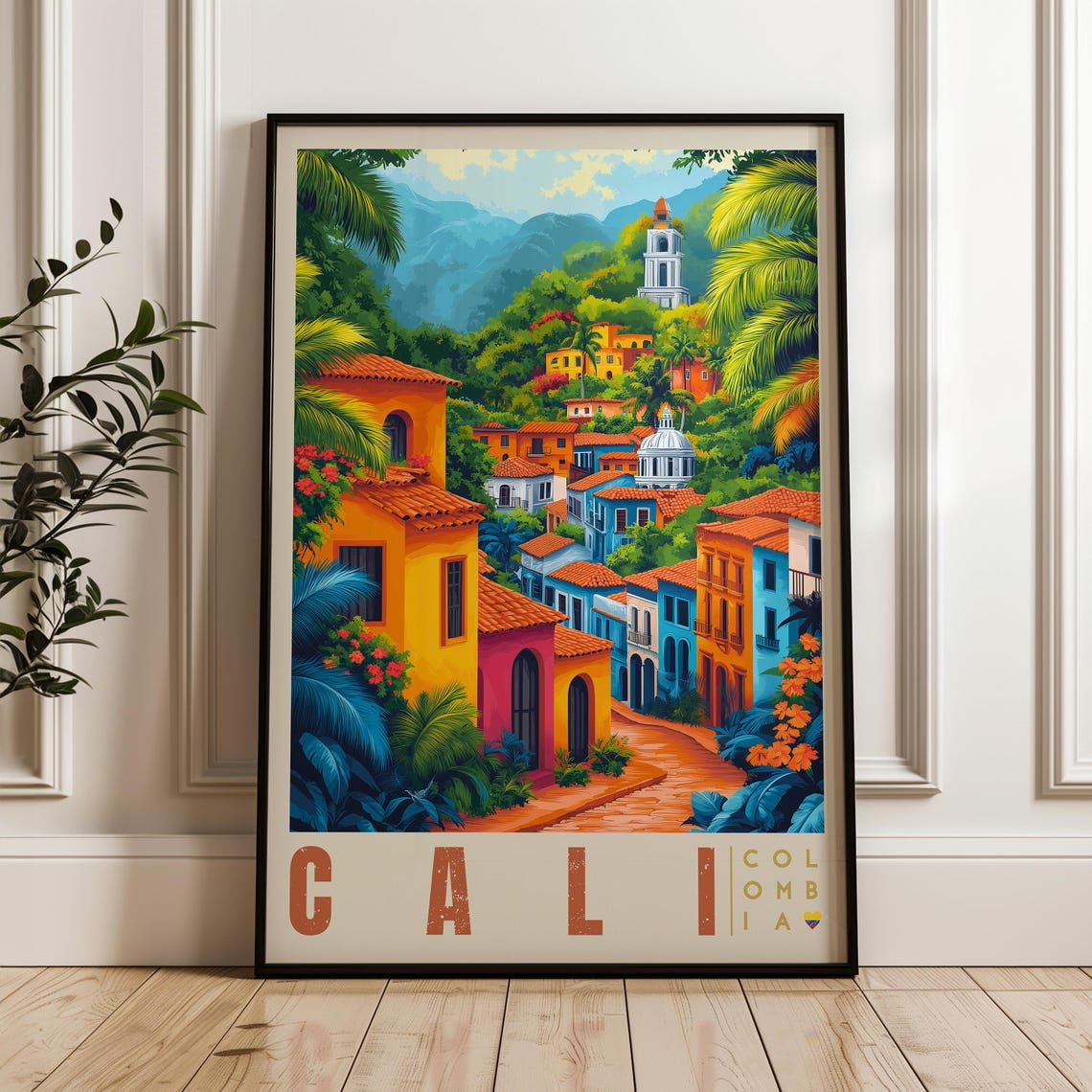 Cali Travel Print - Colombia Wall Art Poster, Caleño Illustration ...