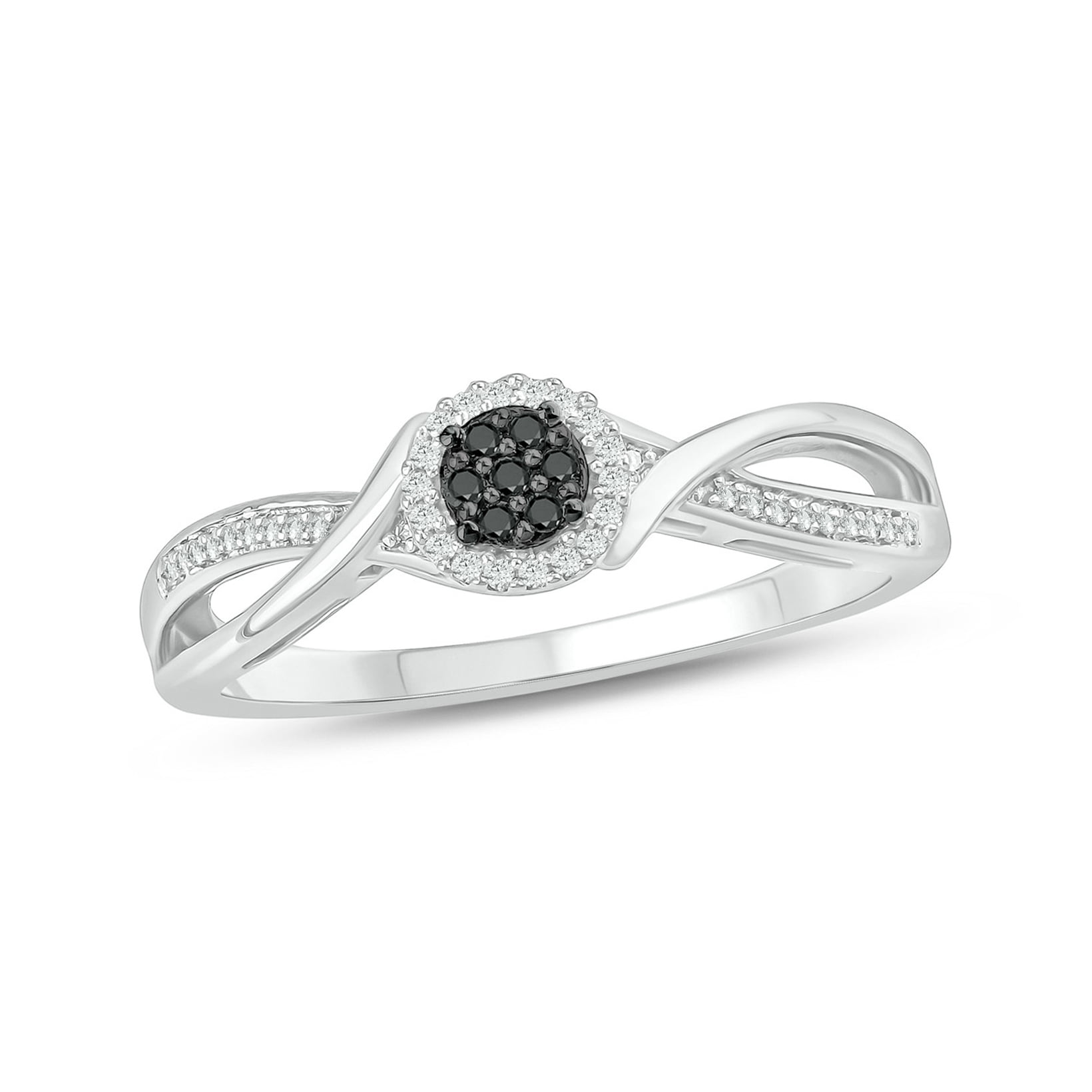 Cali Trove 1/10 Ct Natural Black Diamond Promise Ring for Women 925 ...