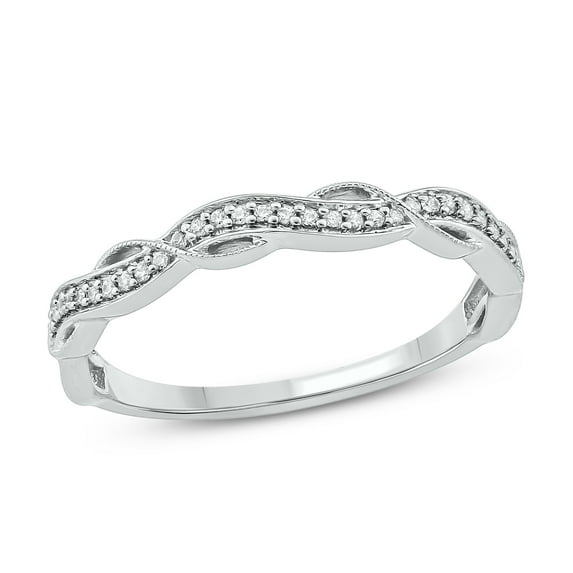 Cali Trove 1/10 Ct Natural Diamond Band Ring for Women in 925 Sterling ...