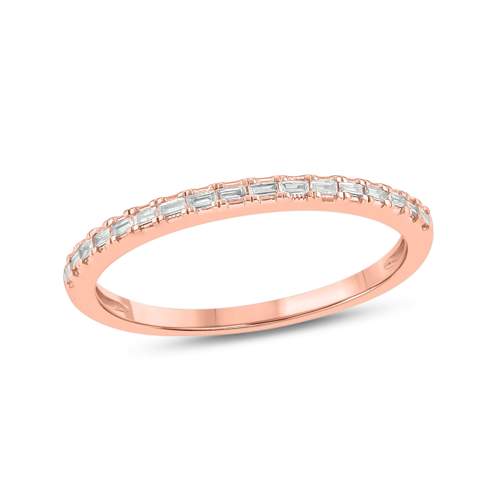 Cali Trove 1/10 Ct Natural Diamond Band Ring for Women in Solid 10KT ...