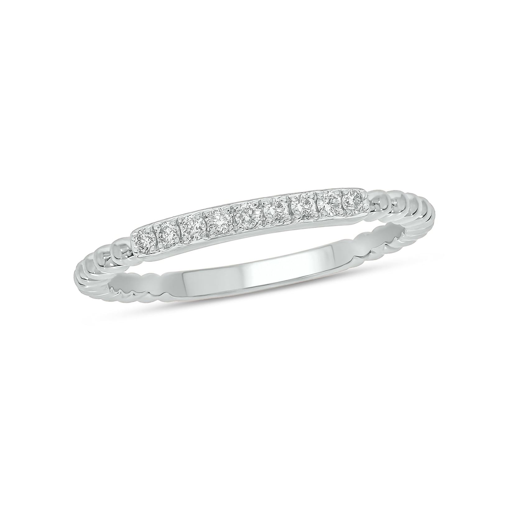 Cali Trove 1/10 Ct Natural Diamond Stackable Band Ring for Women in 925 ...