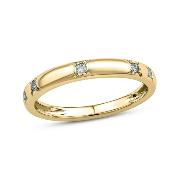 Cali Trove 1/10 Ct Natural Diamond Stackable Band Ring for Women Yellow ...