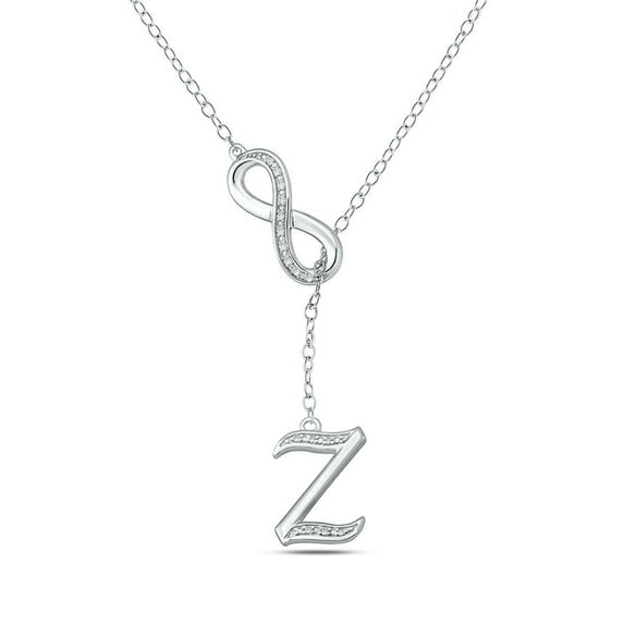 Cali Trove 1/20 ct Natural Diamond Infinity Necklace Letter Z in 925 ...