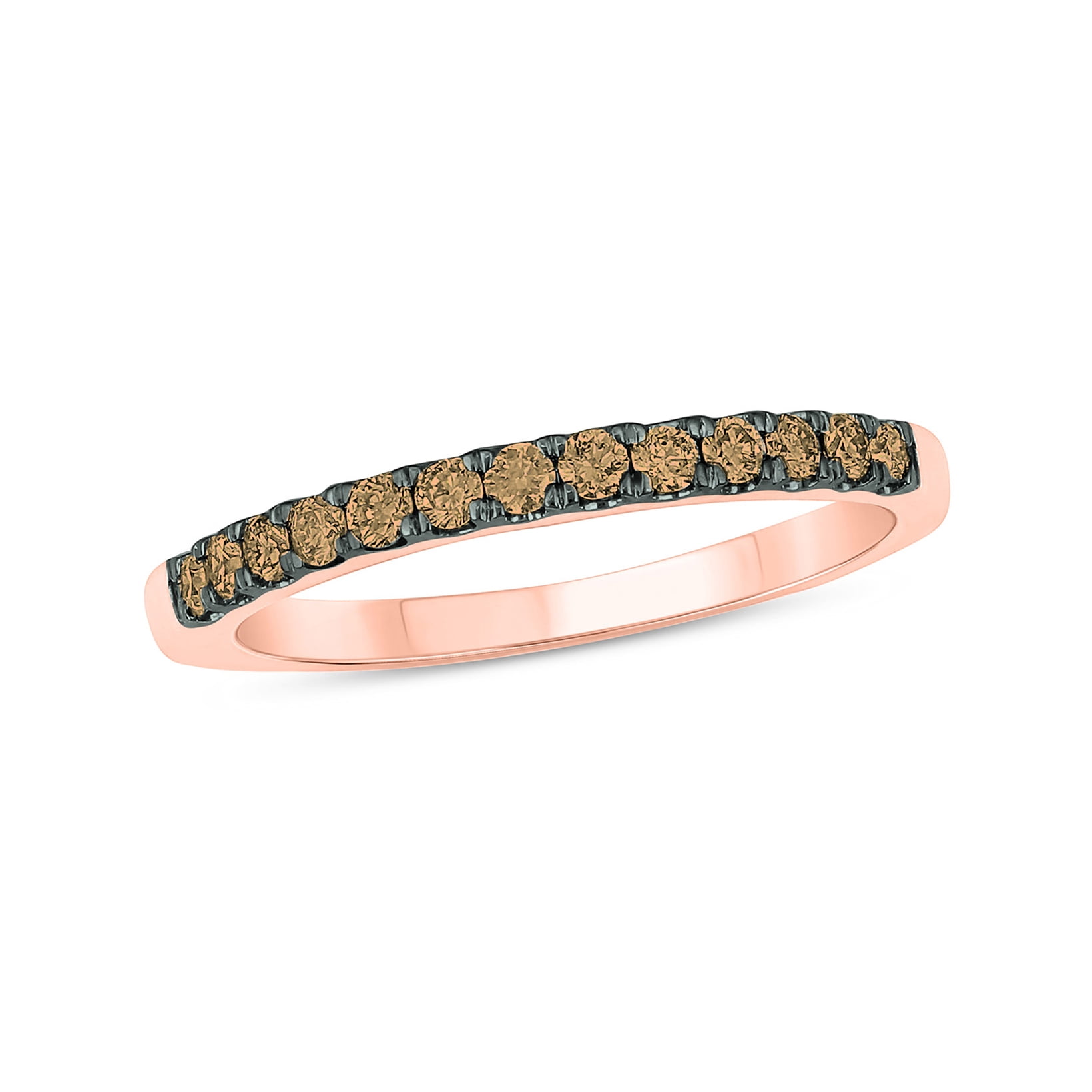 Cali Trove 1/4 Ct Natural Champagne Diamond Stackable Band Ring for ...