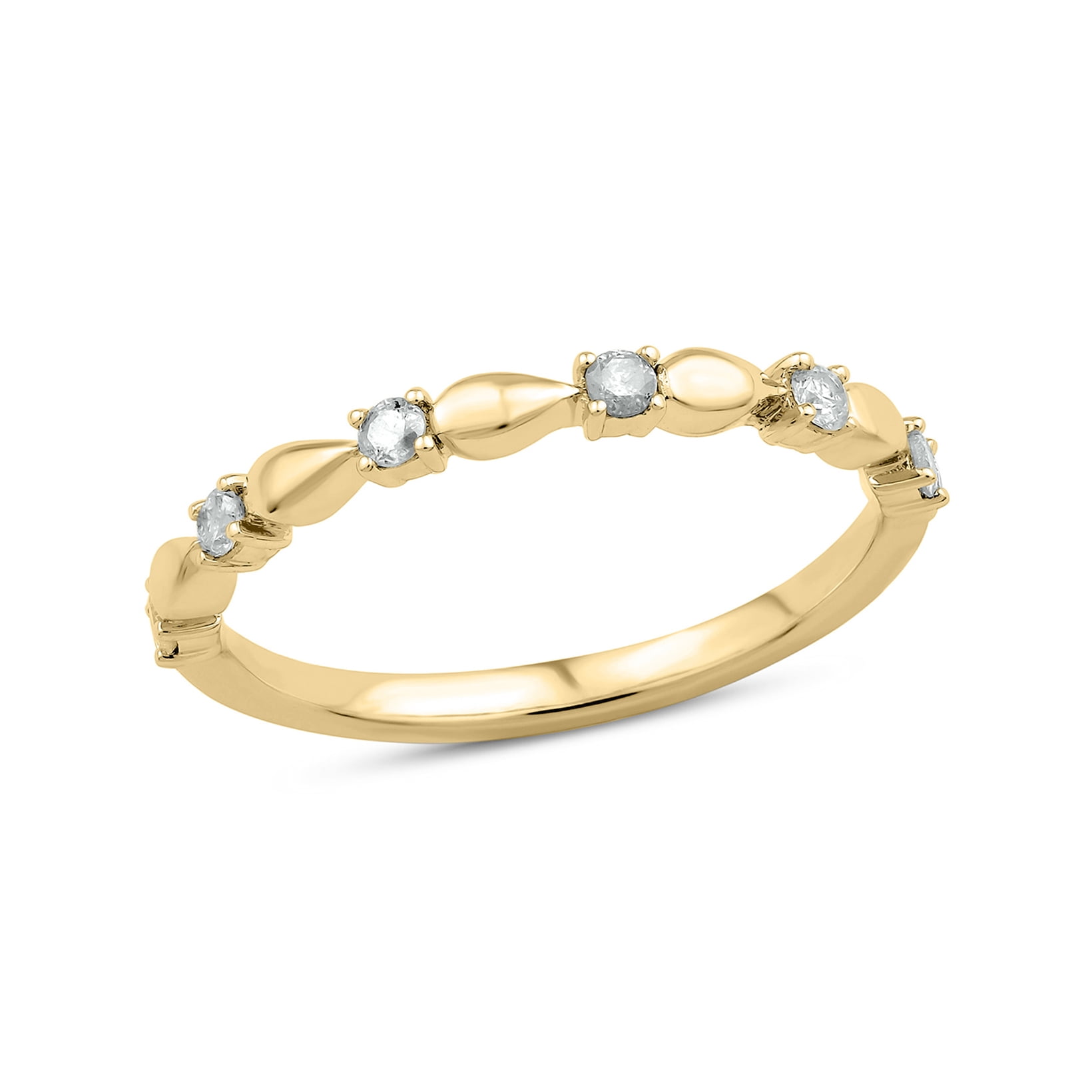 Cali Trove 1/6 Ct Natural Diamond Cluster Band Ring for Women 14K ...
