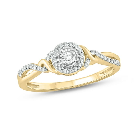 Cali Trove 1/6 Ct Natural Diamond Promise Ring for Women 14K Yellow ...