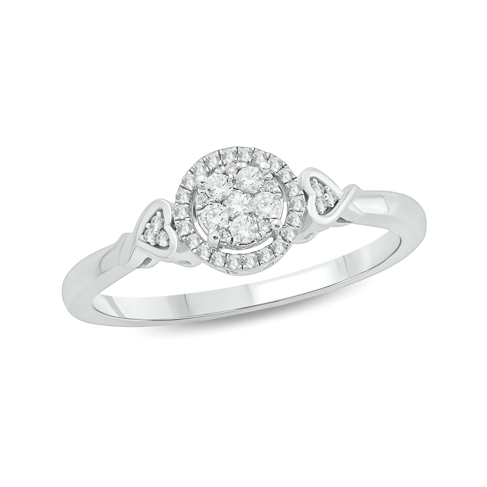 Cali Trove 1/6 Ct Natural Diamond Promise Ring for Women in S925 ...