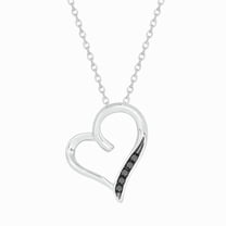 Cali Trove Bow Necklace in 925 Sterling Silver | 1/6 Ct Black Natural ...