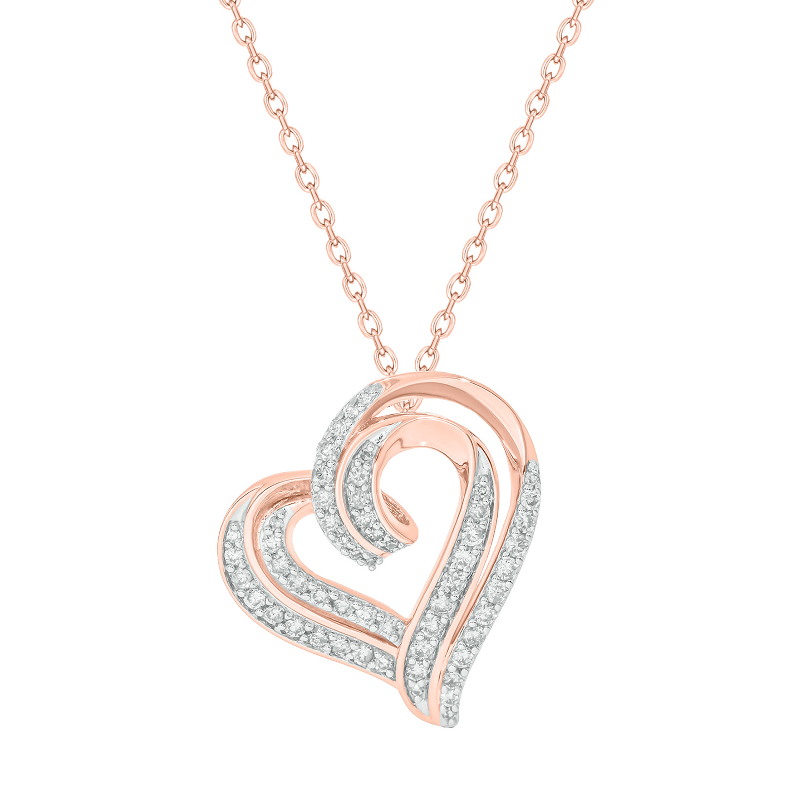Cali Trove Diamond Heart Pendant Necklace for Women 1/2 Ct Natural ...