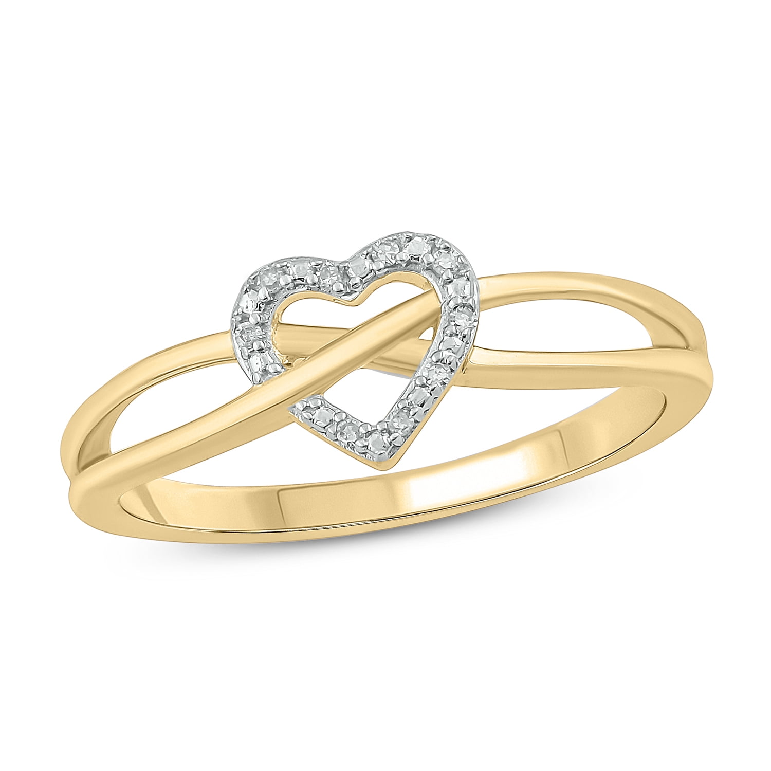 Cali Trove, Diamond Infinity with Heart Promise Ring for Women in 925 ...