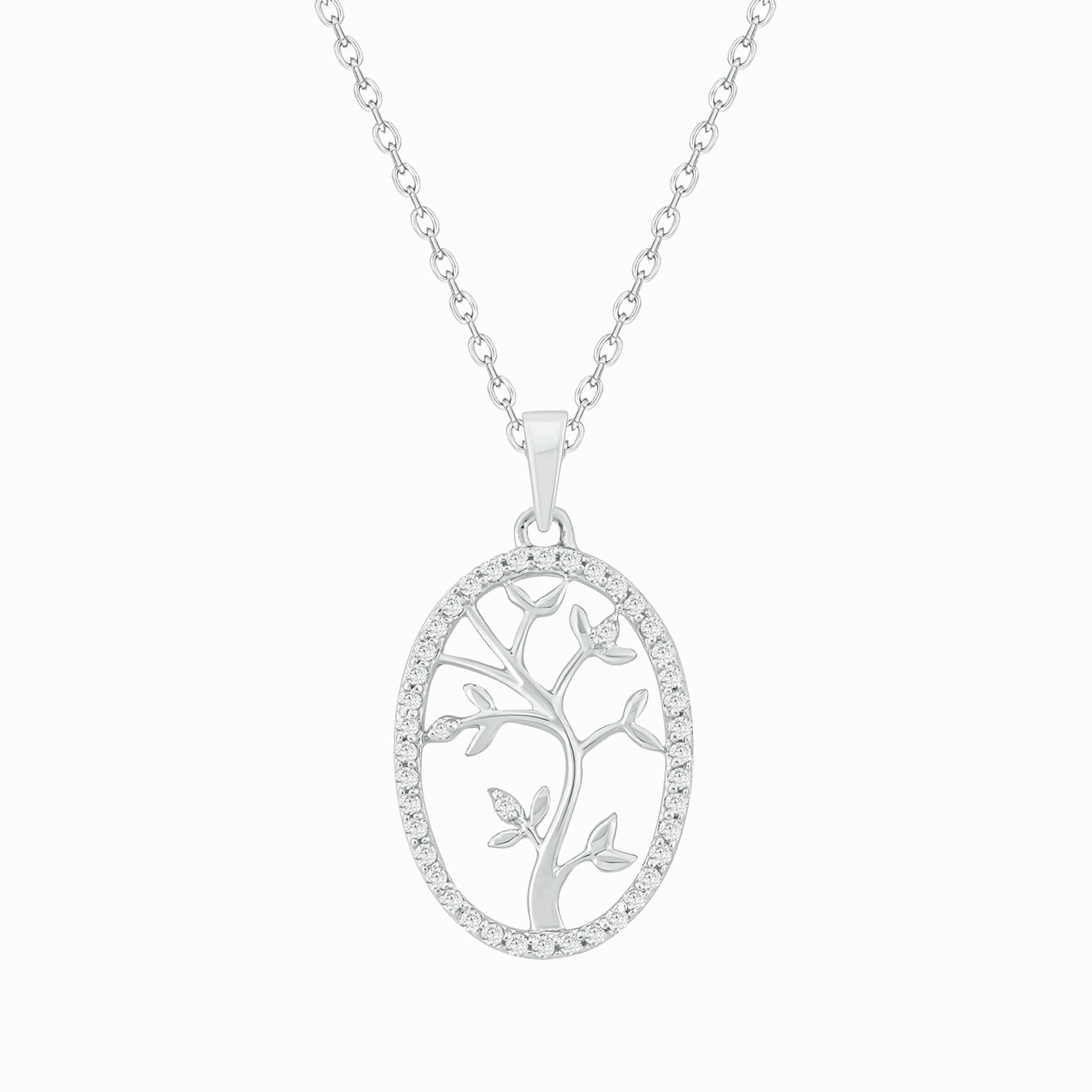 Cali Trove Diamond Tree of Life Pendant Necklace 1/6 Ct Natural ...