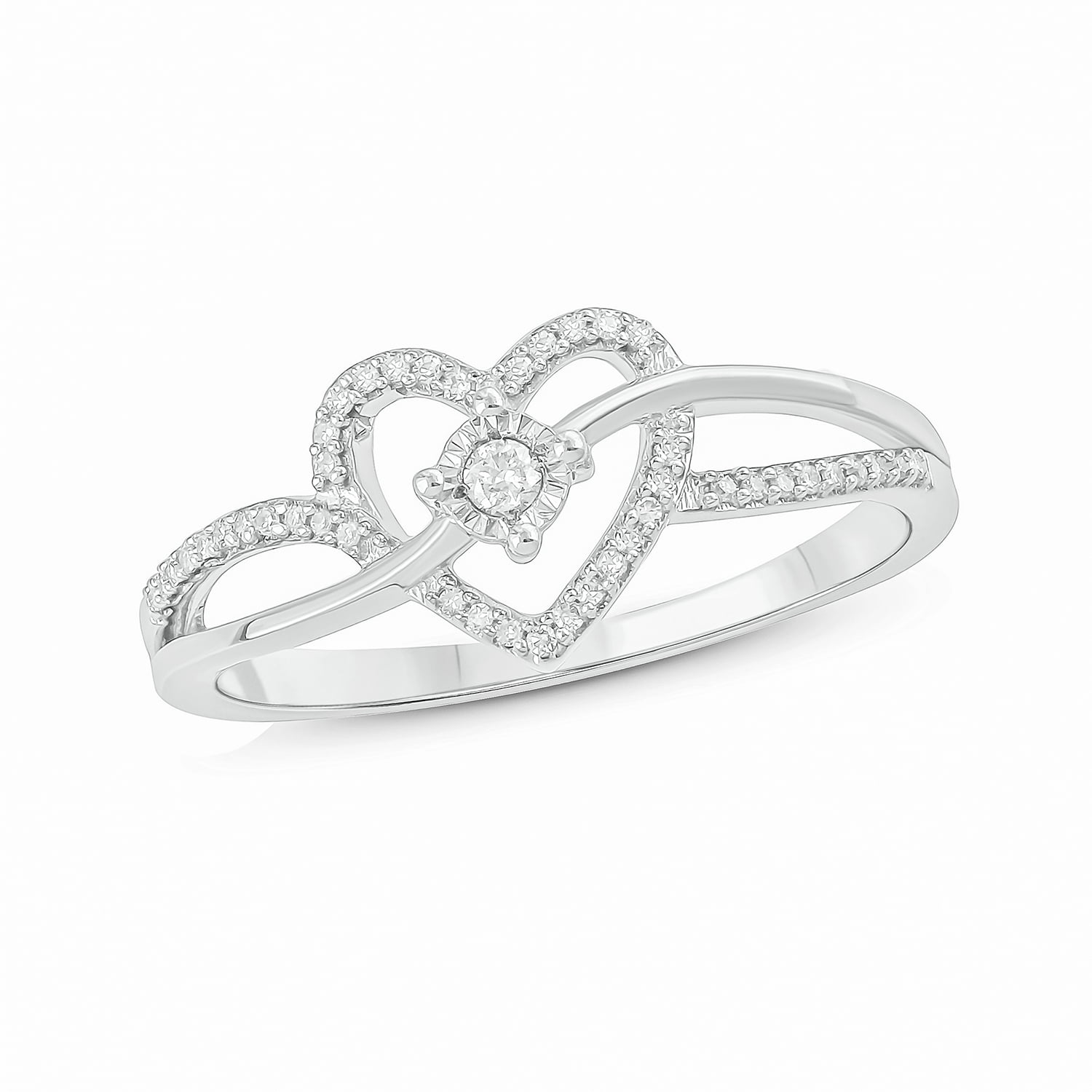 Cali Trove Sterling Silver 1/10 Ct Round White Diamond Miracle Plate ...