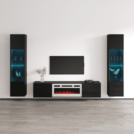 Cali WH-EF Floating Fireplace Entertainment Center - Walmart.com