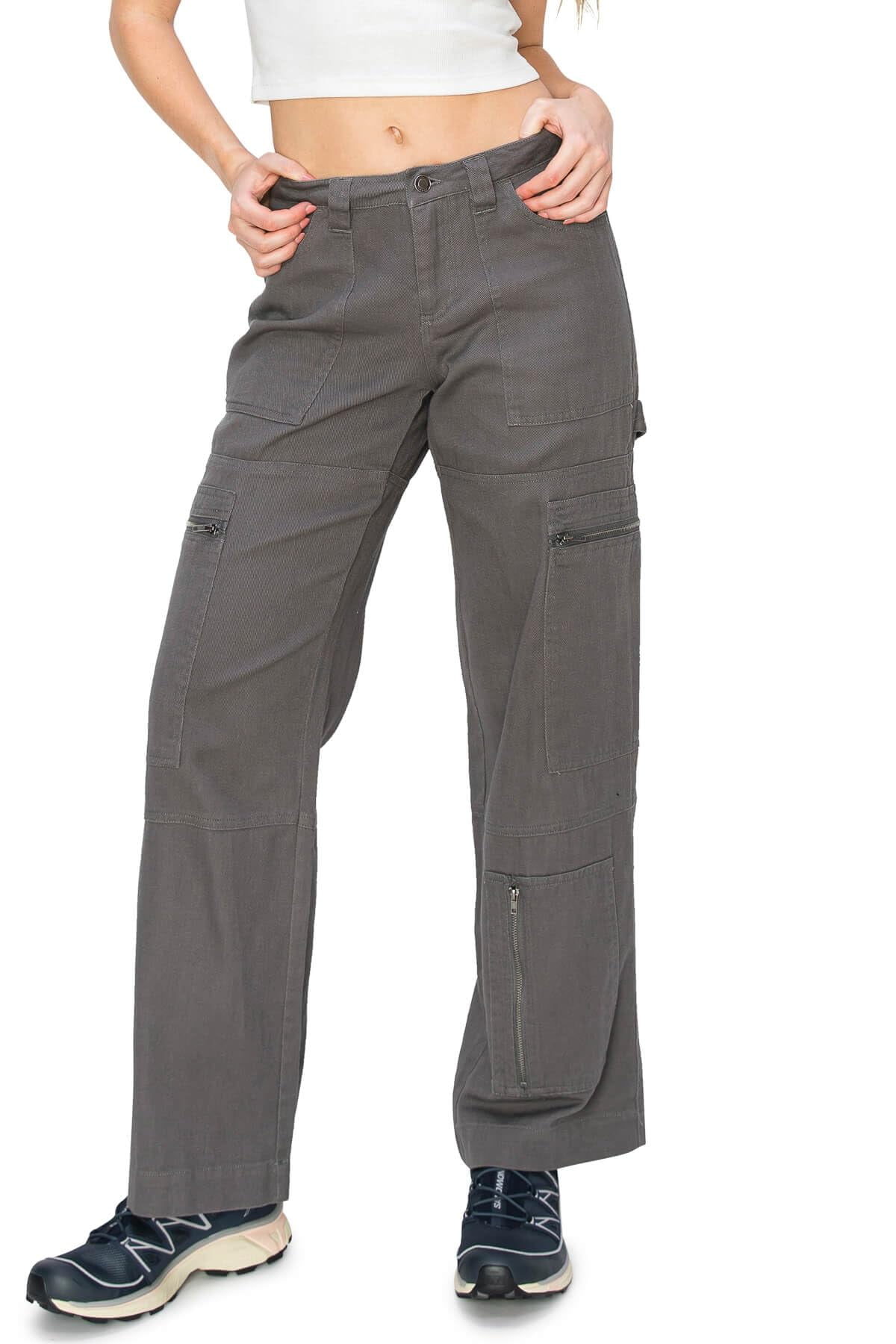 Cali1850 Women's Comfortable Relaxed Fit Carpenter Pants with Side ...