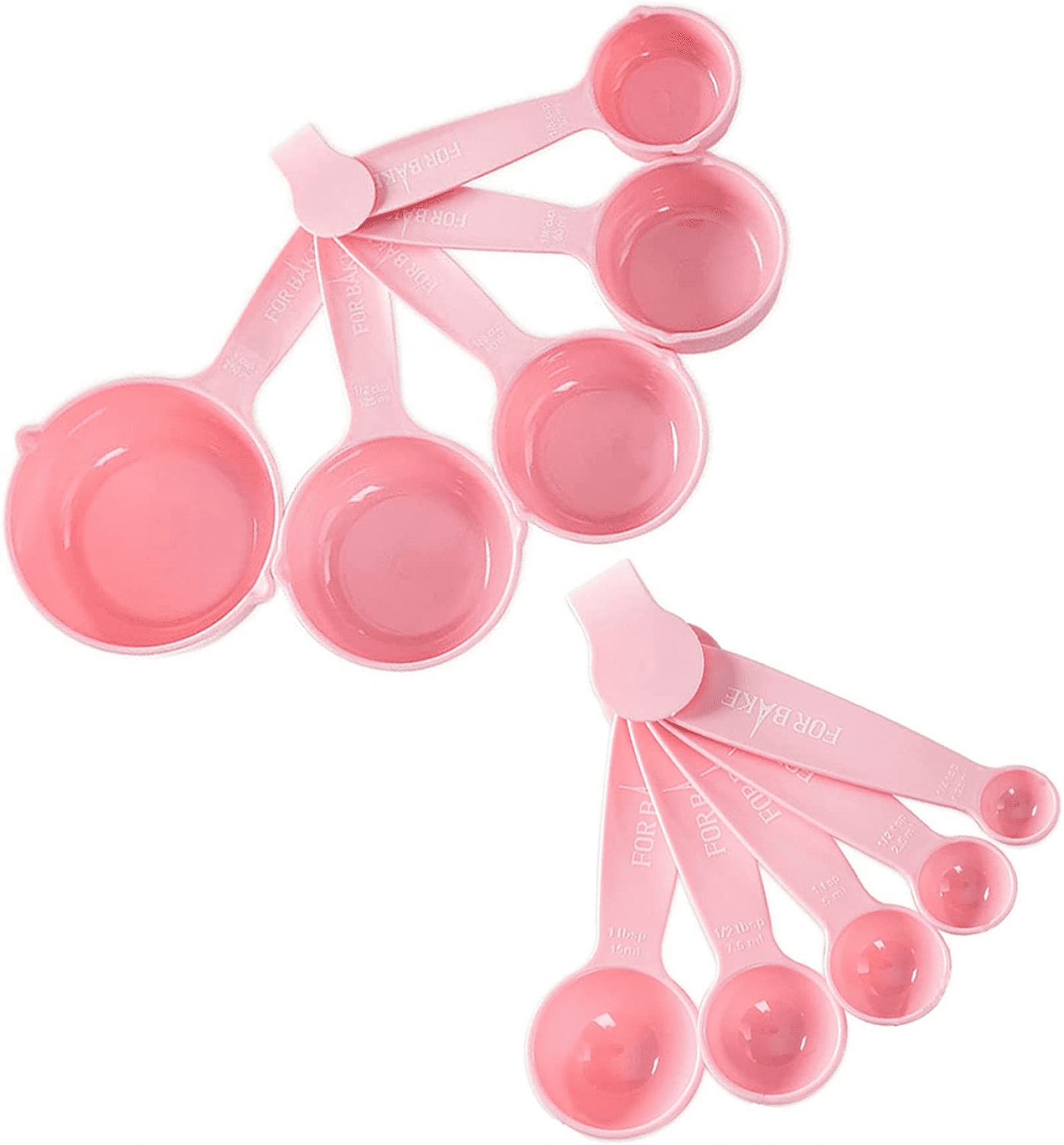 Caliamary Measuring Cups and Spoons Set, 10 Pieces Pink Kitchen ...