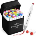 Caliart Alcohol Markers Brush Tip, 51 Colors Dual Tip Artists Coloring ...