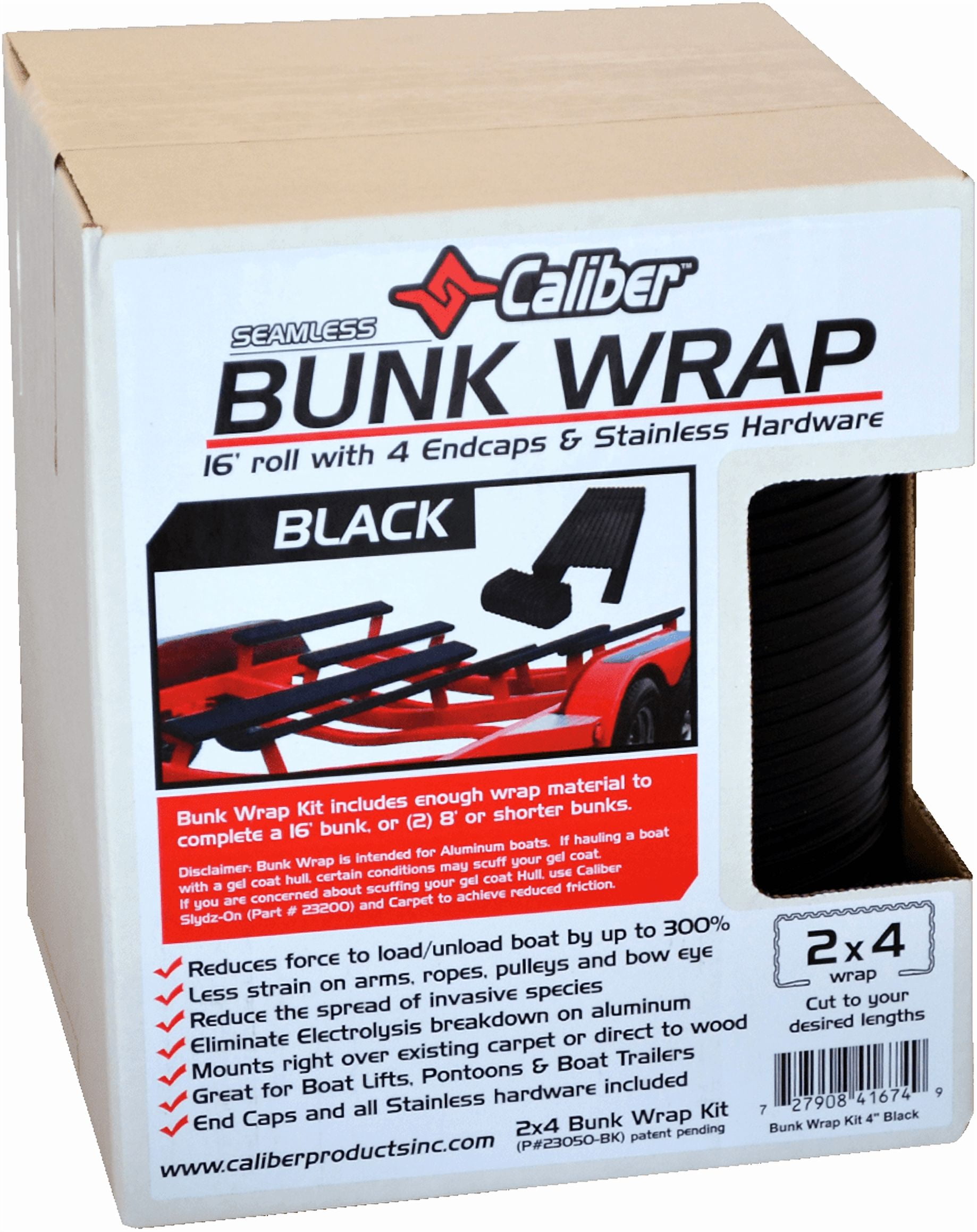 Caliber, Bunk Wrap Kit, 23050-BK, 16'x2'x4" Black, Marine Use - Walmart.com