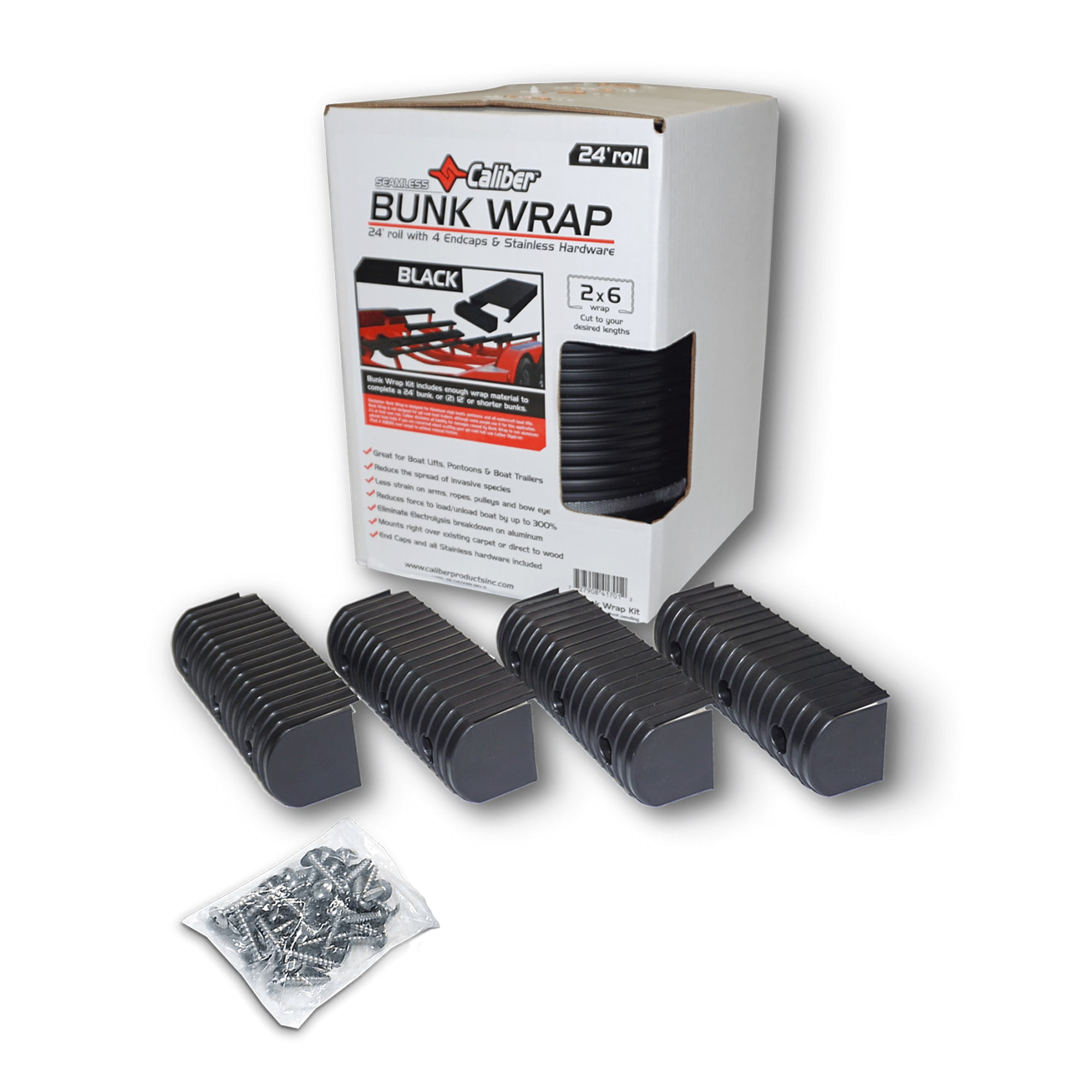 Caliber Bunk Wrap Kit w/ End Caps for Replacing Boat Trailers Carpet ...