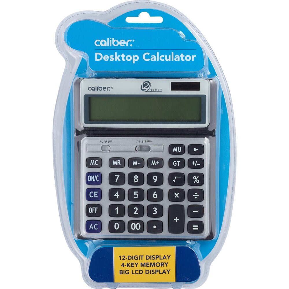 Caliber Desktop Calculator, 12 Digit Display, 4-Key Memory, Big LCD ...