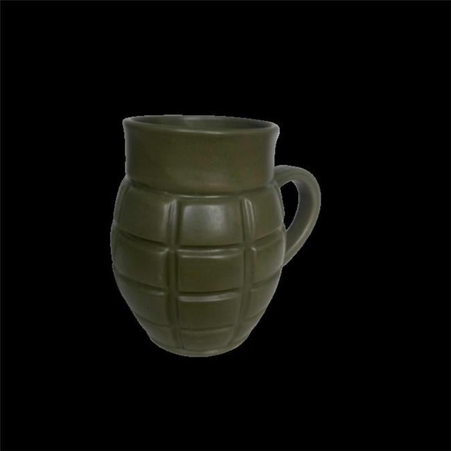Camp Co Large Handle Grenade Pattern Ceramic Green Coffee Mug, 13.5 Oz ...