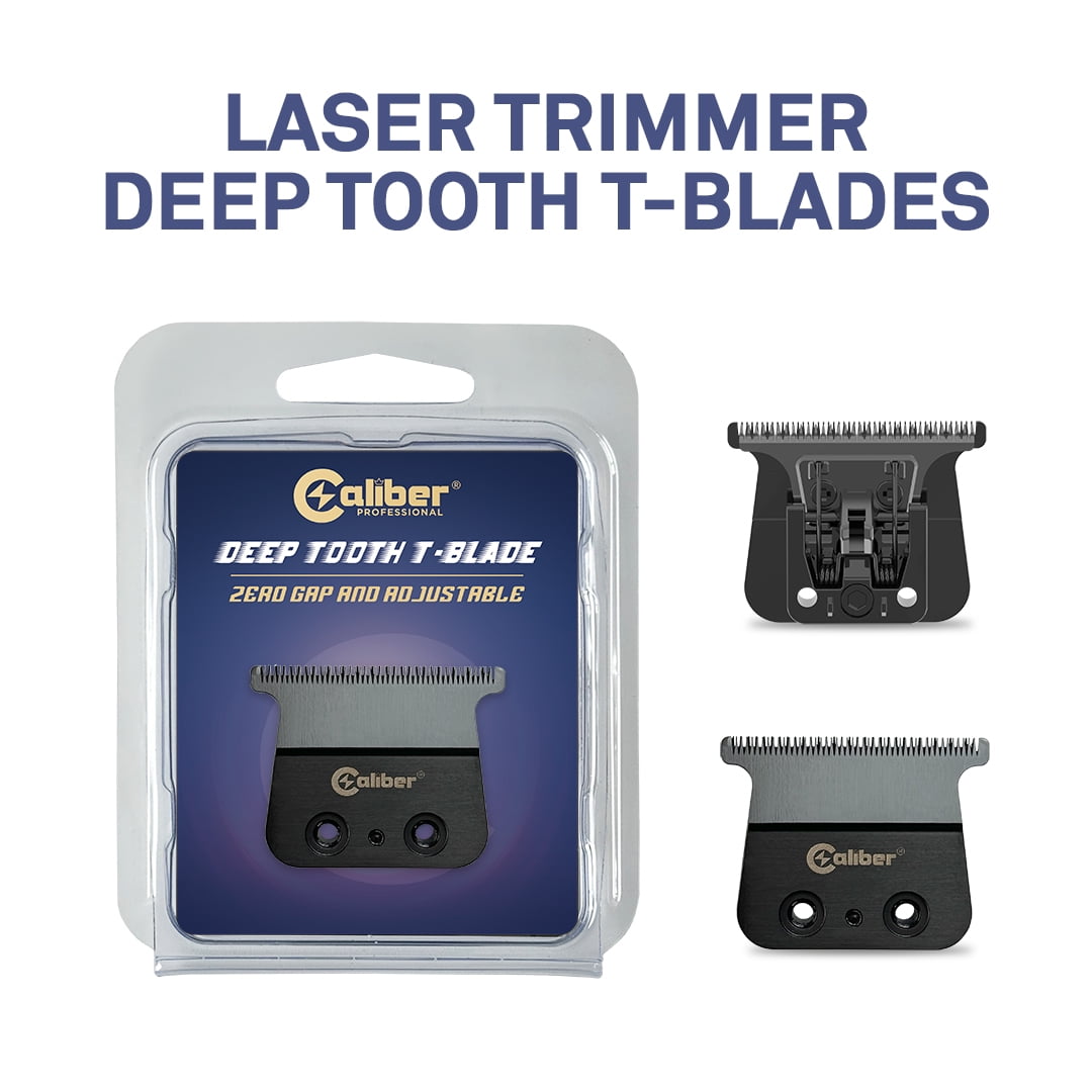 Caliber Laser Trimmer DLC Deep Tooth T-Blade Replacement Set, Dual Blade Design, Compatible with ...