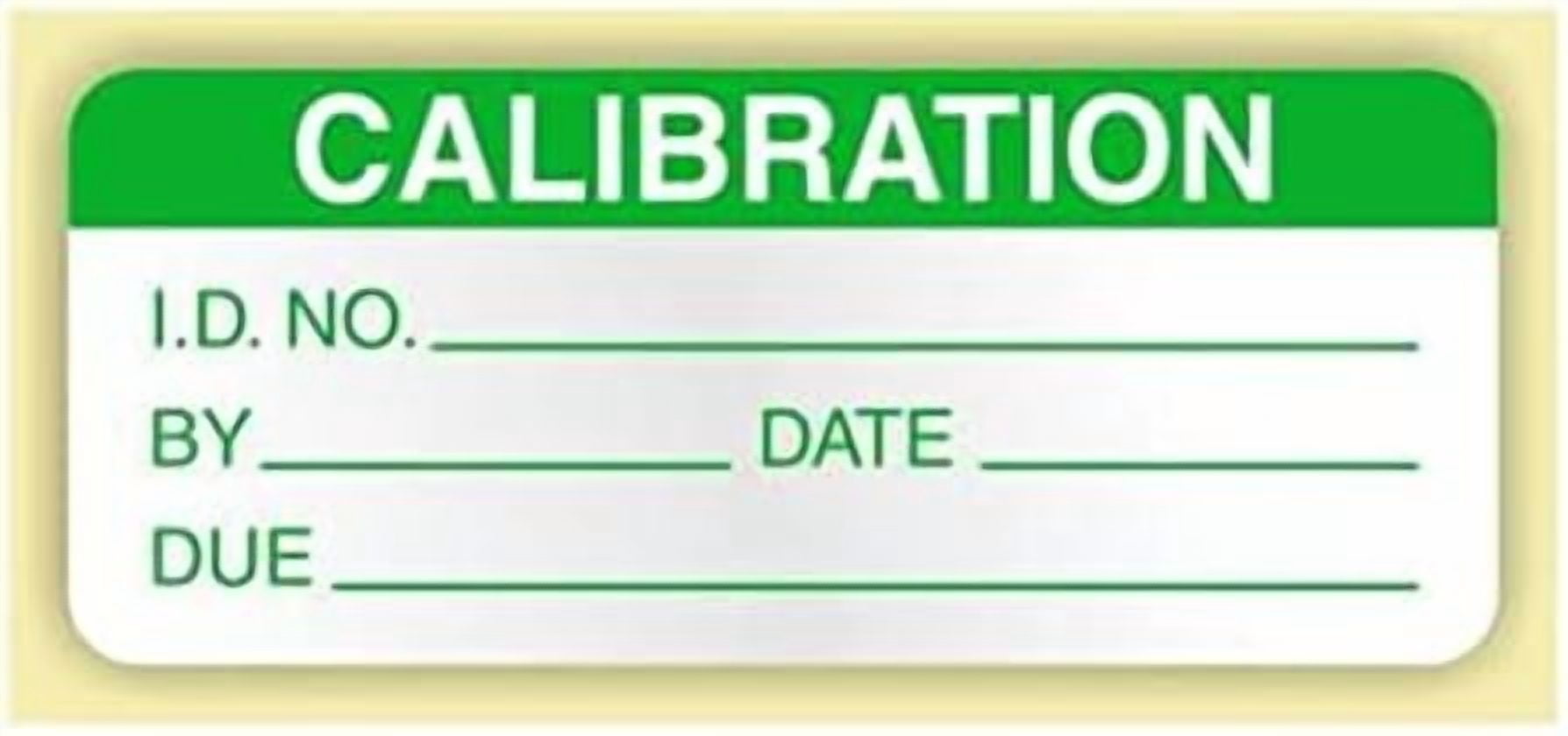Calibration I.D. Labels, .625" x 1.5", White Flexible Vinyl with ...
