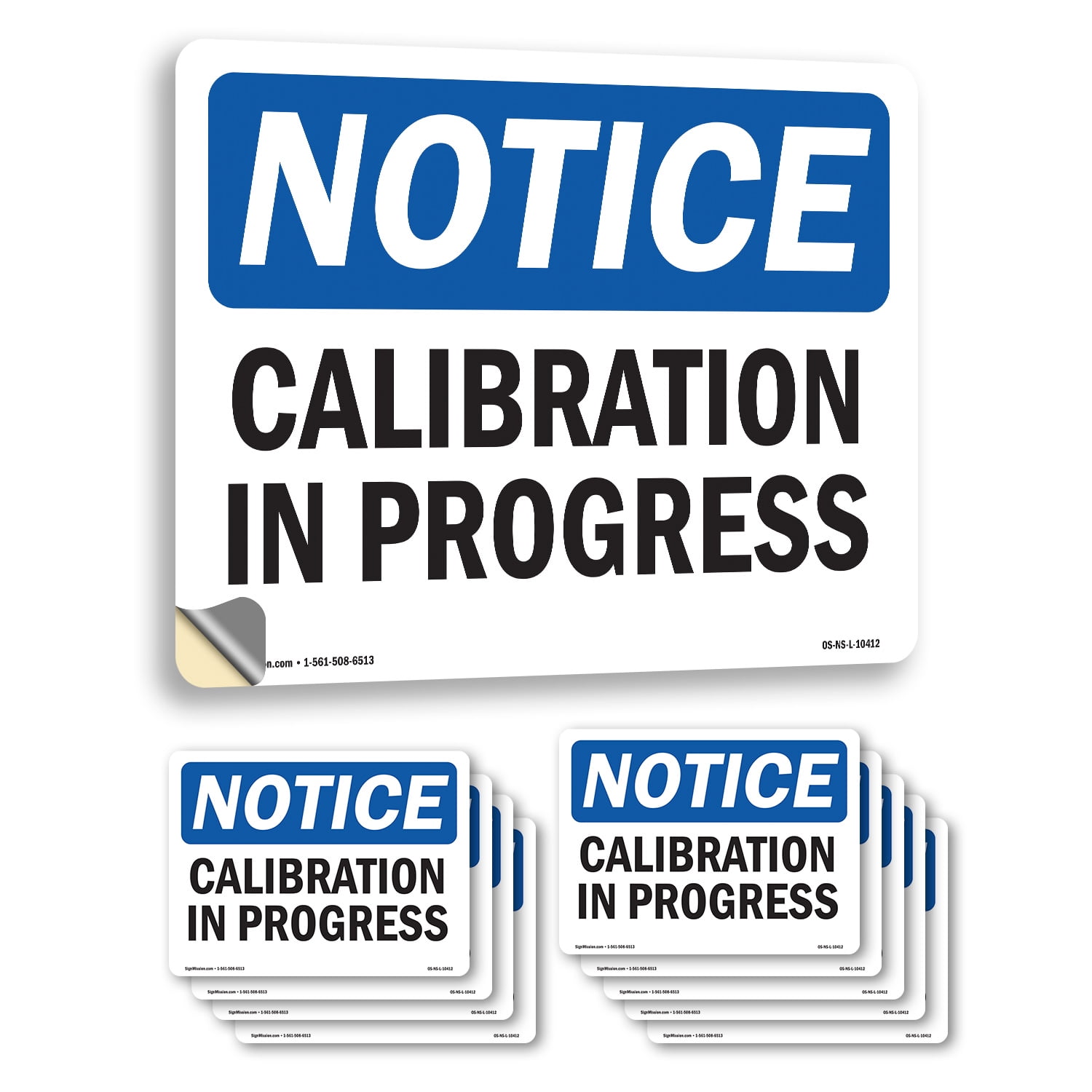 Calibration In Progress OSHA Notice Vinyl Decal Label 18 Inch x 12 Inch ...