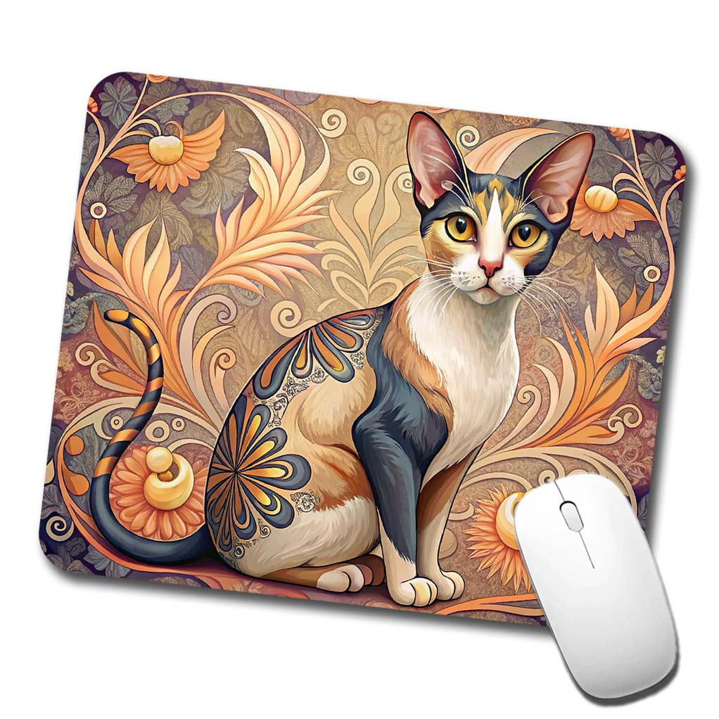 Calico Cat Art Nouveau Mouse Pad Low Profile Gaming Mat - Walmart.com