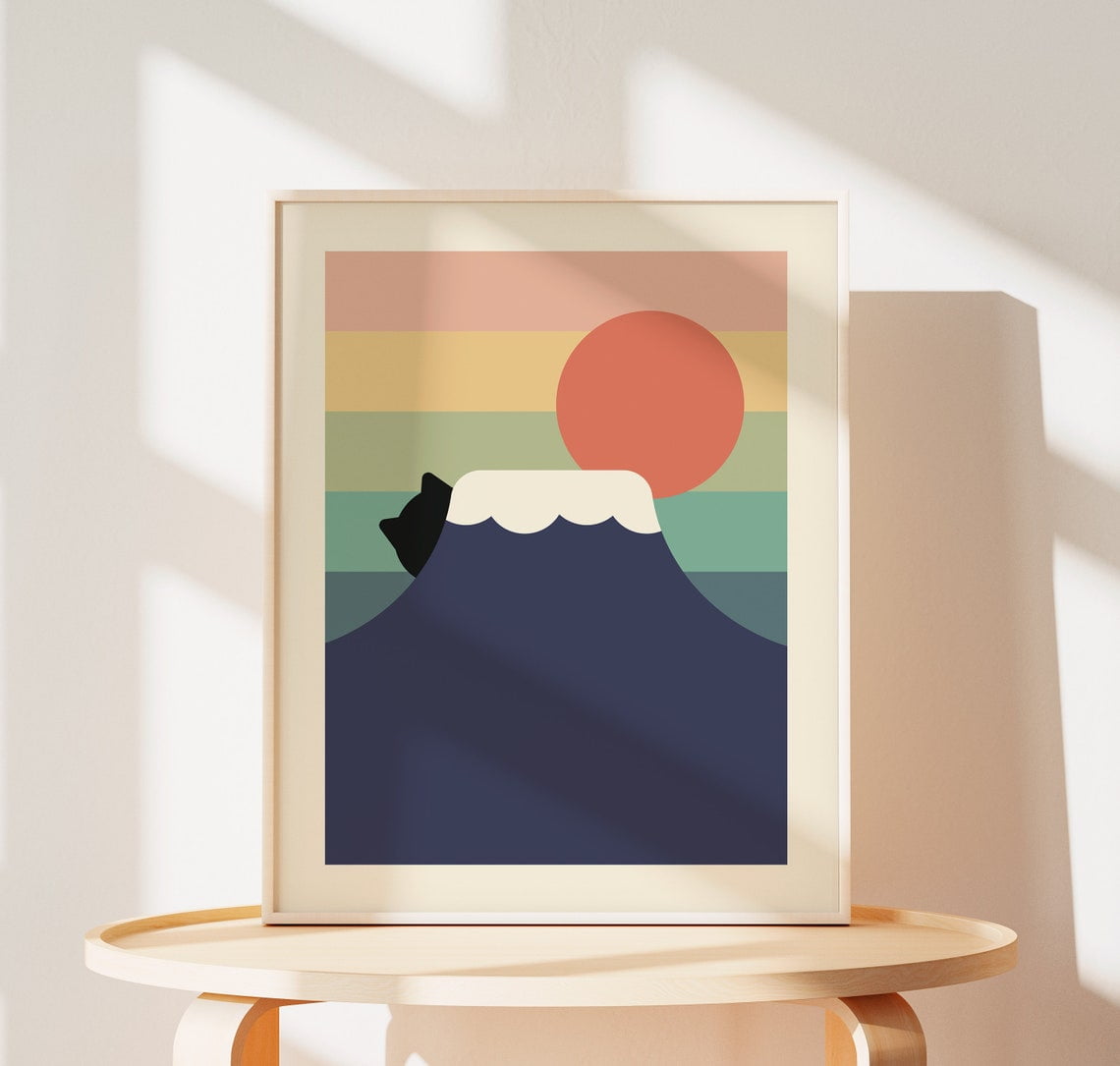 Calico Cat Canoe Lake Art Print, Cozy Cabin Decor, Nature Scene ...