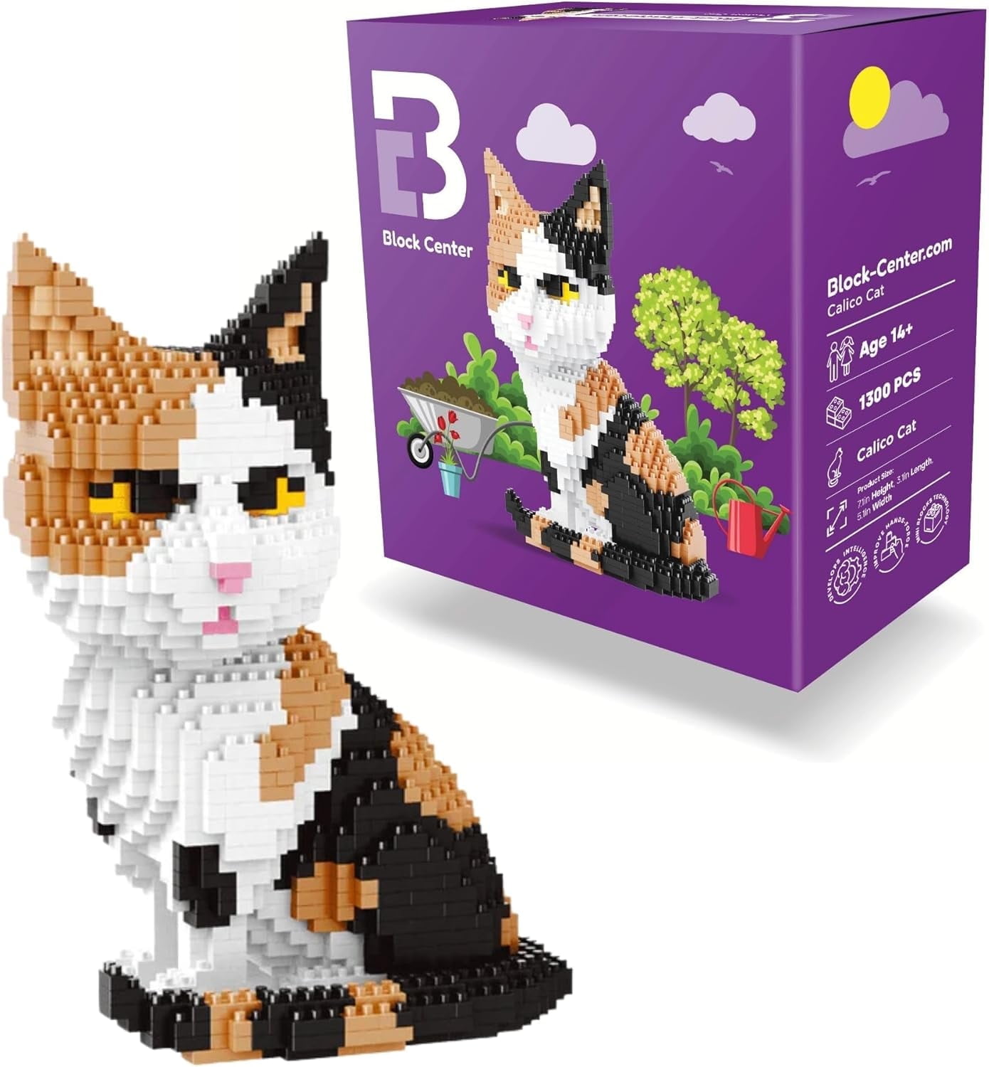 Calico Cat Mini Blocks Set - 1300 Pieces 3D Puzzle by Block Center ...
