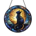 Calico Cat Night Sky Suncatcher – Stained Glass Style Window Decor ...
