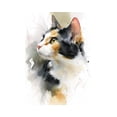 Calico Cat Portrait First Pet Tortoiseshell Cat Animal Artwork Cozy Cat ...