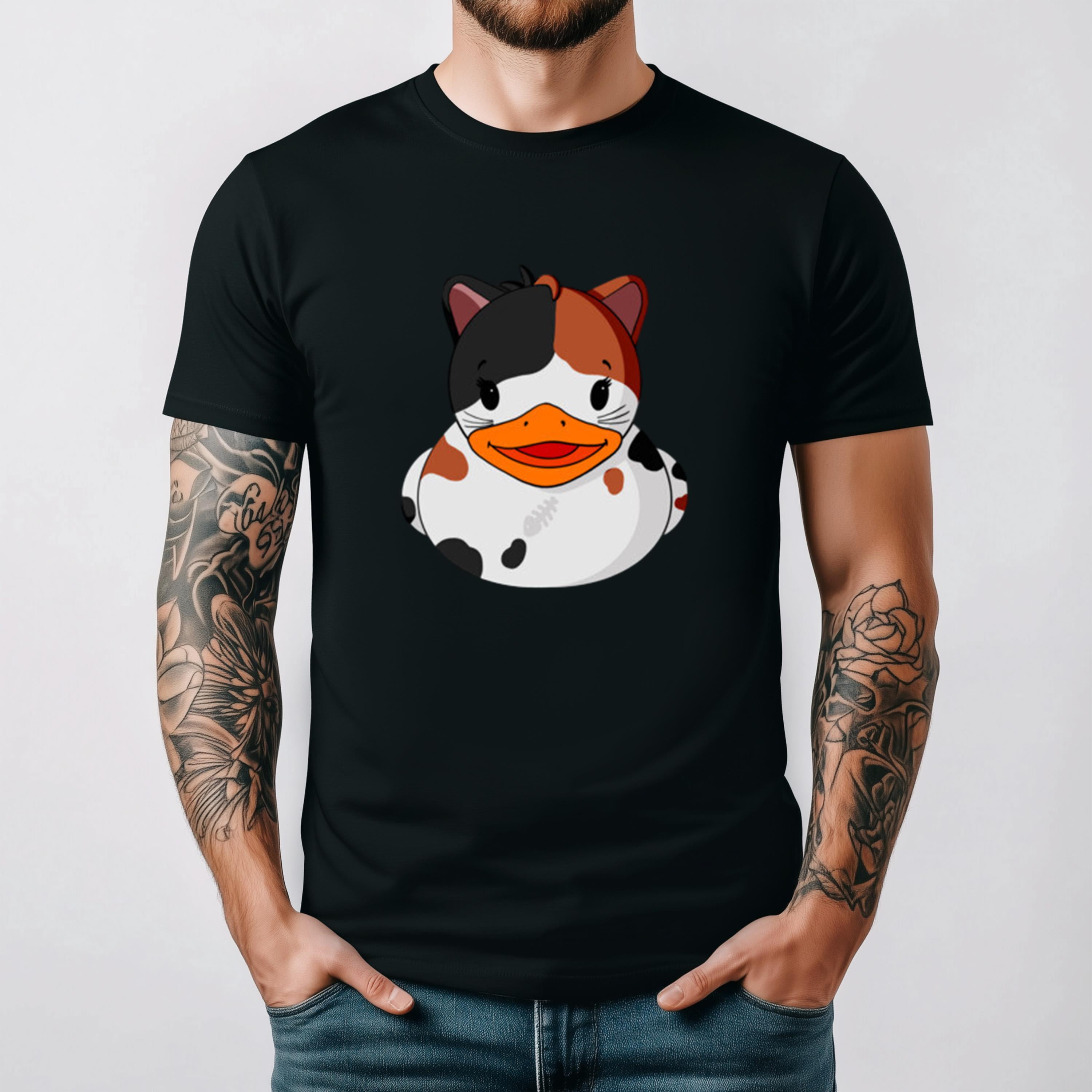 Calico Cat Rubber Duck Funny Pet Feline Animal Toy Unisex T-Shirt up to ...