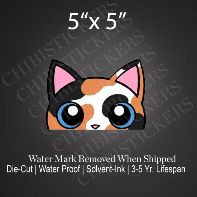 Calico Cat Sticker Vinyl Sticker Waterproof Car Decal Orange Calico Cat ...