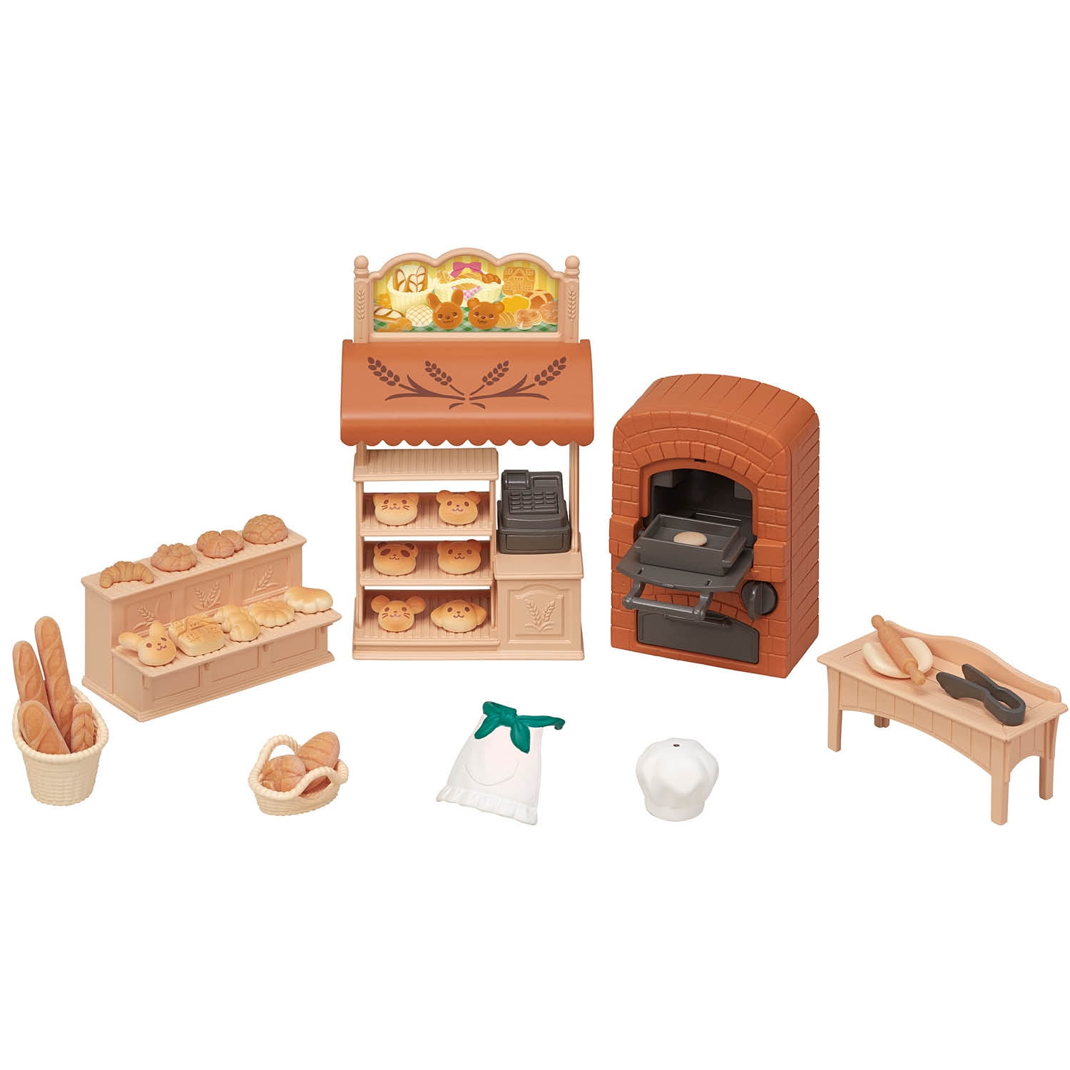 Calico Critters Bakery Shop Starter Set, Dollhouse Playset with Kitchen ...