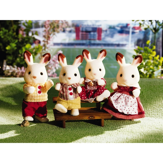 Calico Critters Hopscotch Rabbit Family, Set of 4 Collectible Doll ...