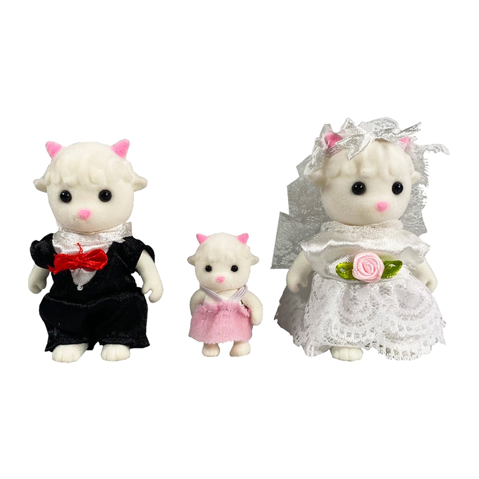 Calico Critters Marshmallow Mouse Family, Poseable Flocked Figures ...