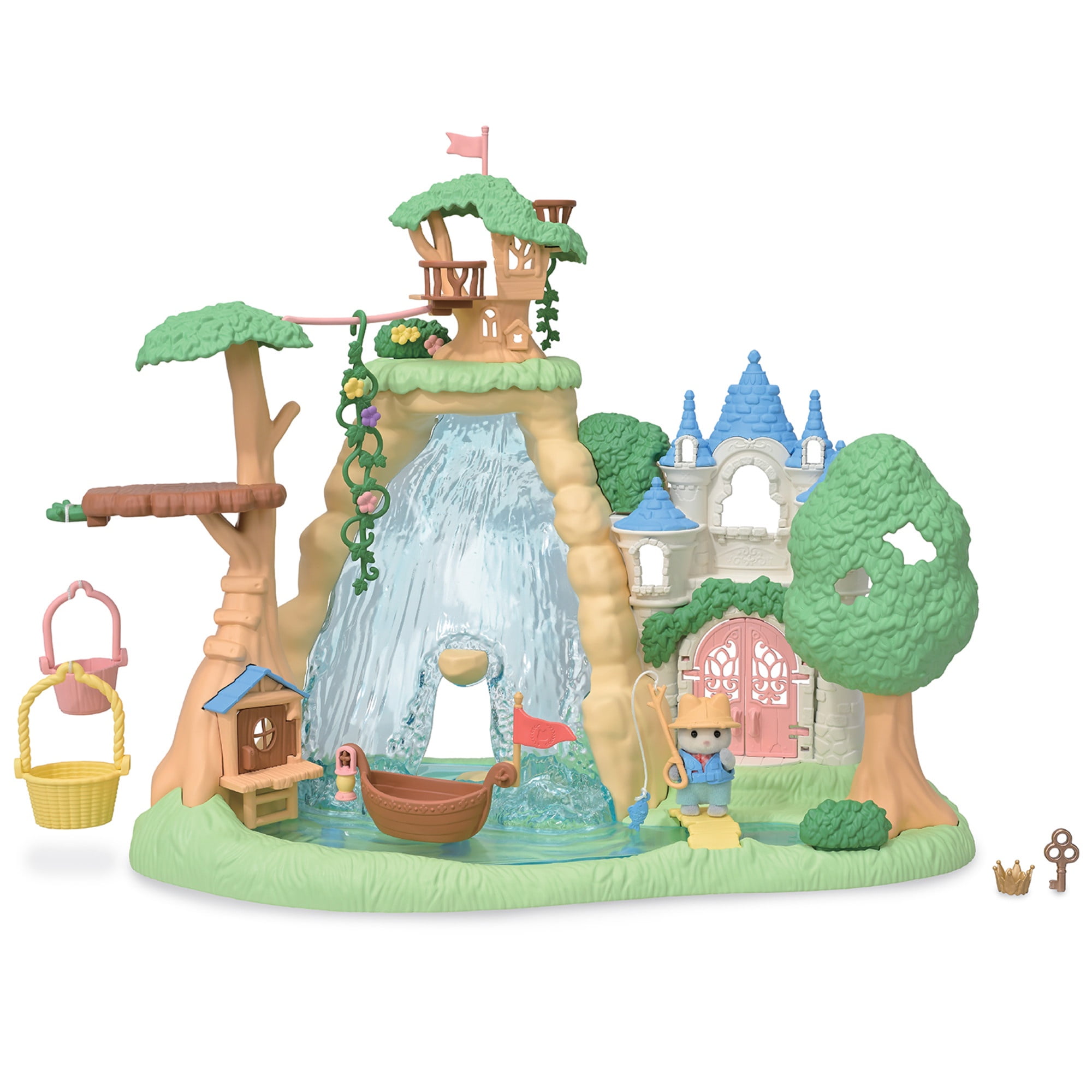 Calico Critters Secret Forest Falls, Dollhouse Playset with Figure and ...
