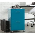 Calico Designs Eastbourne 2 Drawer Metal Mobile File Cabinet, Teal ...