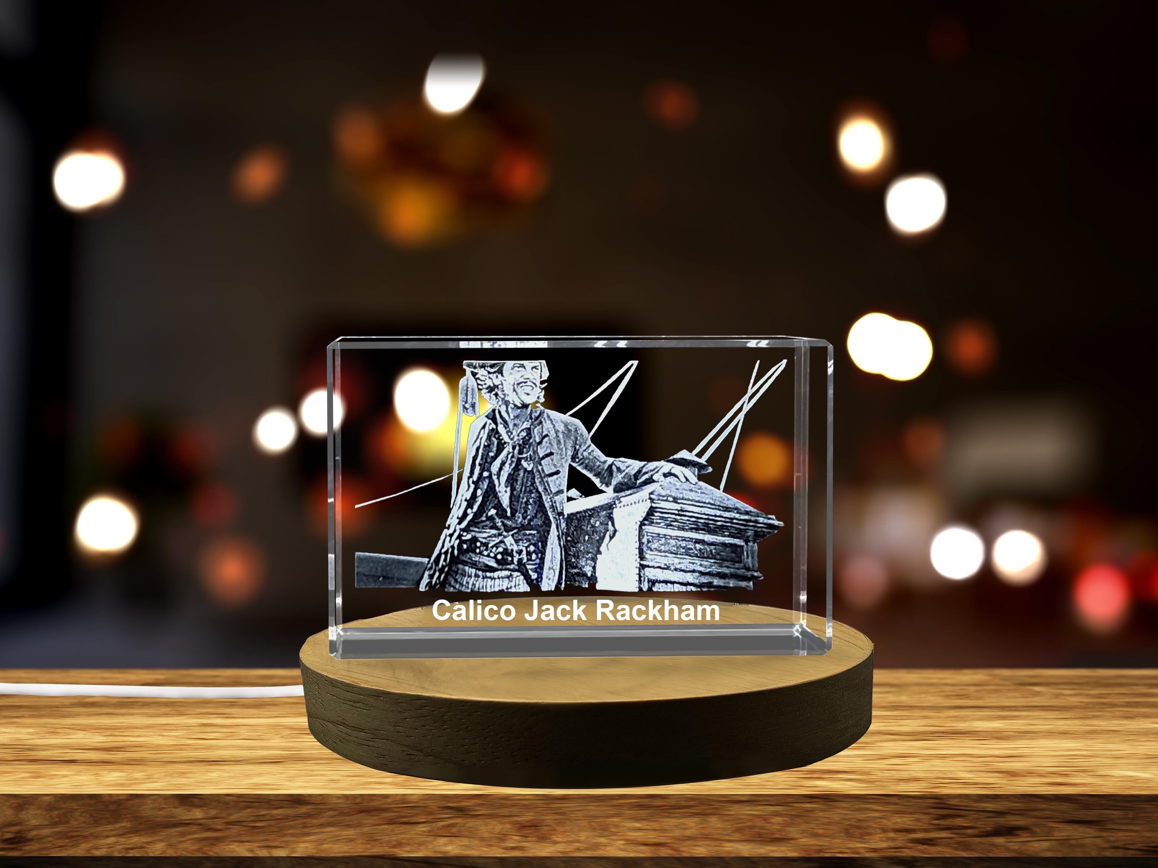 Calico Jack Rackham 3D Engraved Crystal - Capture the Spirit of the ...