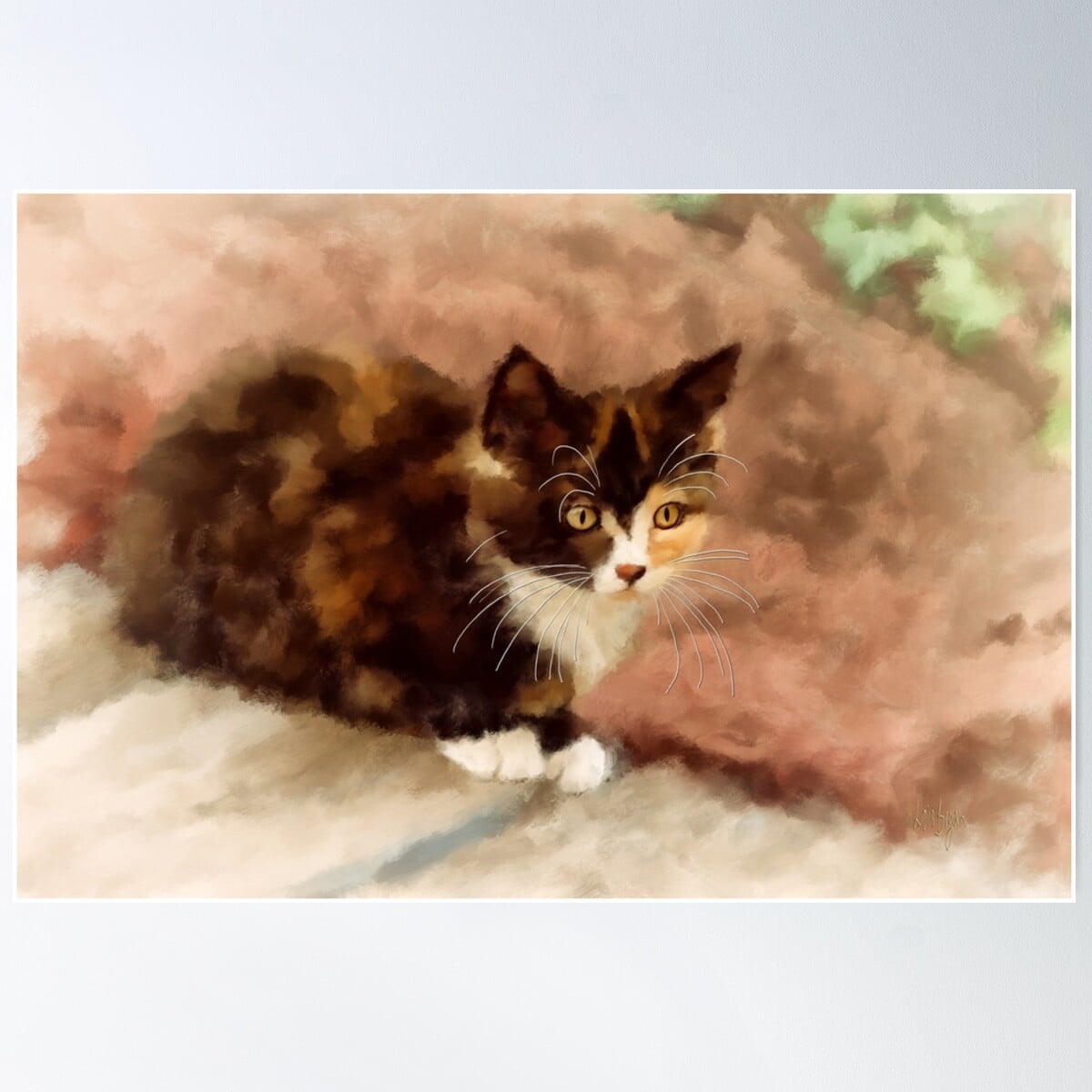 Calico Kitten Poster Wall Art Modern Wall Decor For Living Room Bedroom ...