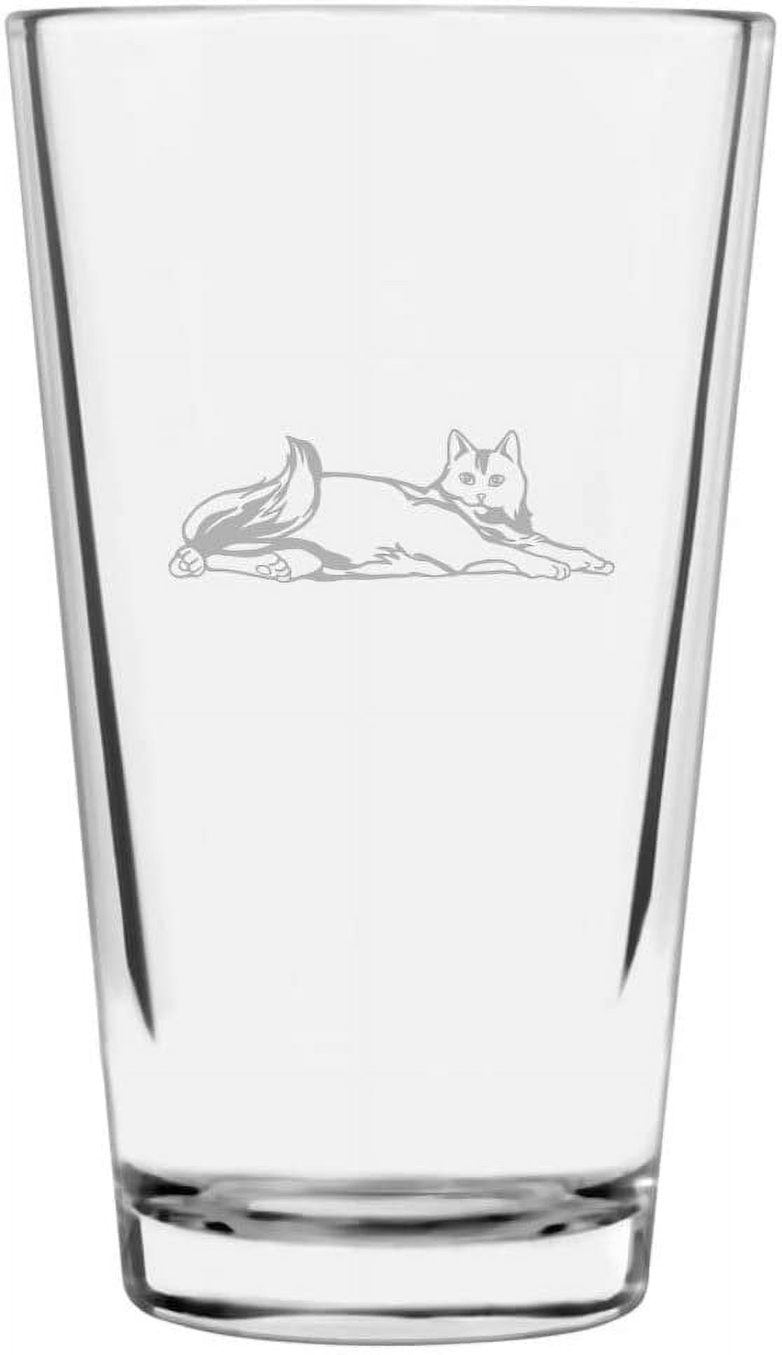 Calico Laying Down Cat Themed Etched 16oz Libbey Pint Glass - Walmart.com