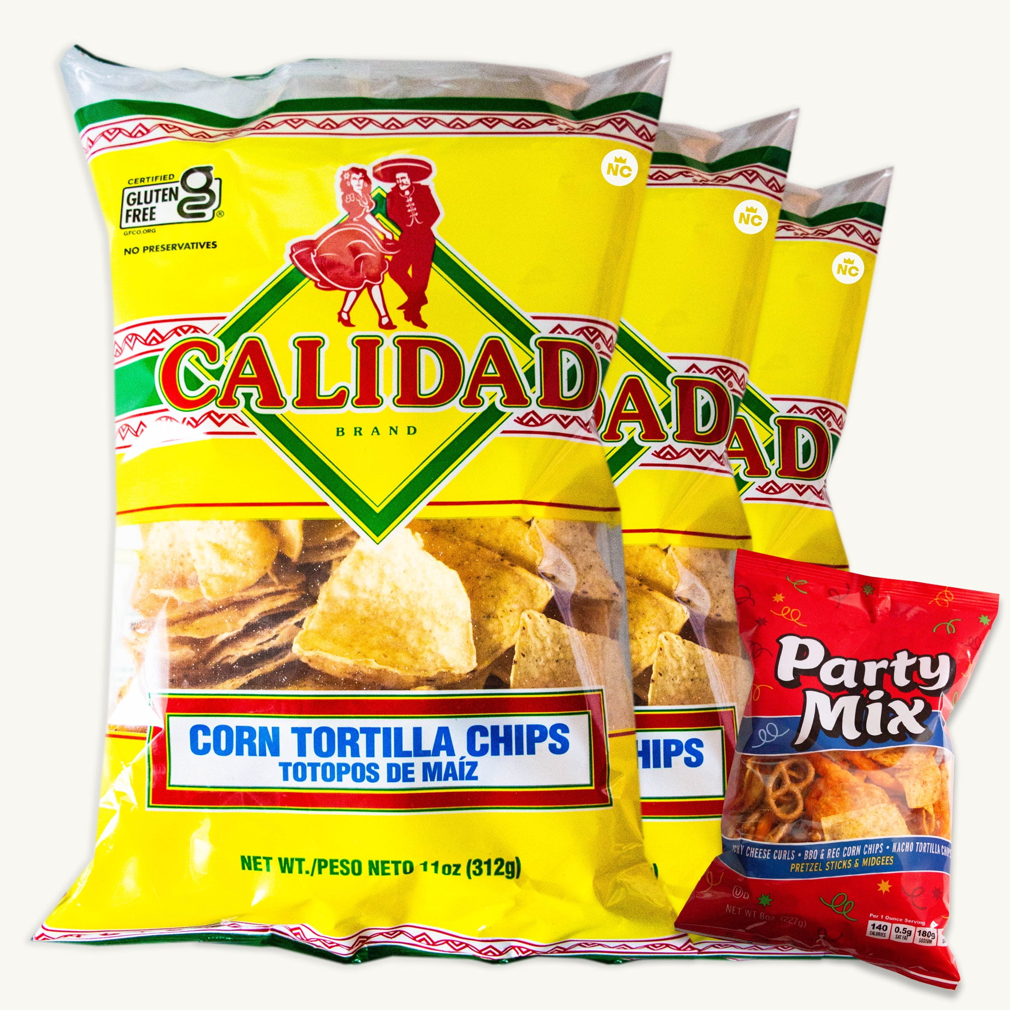 Calidad Authentic Corn Tortillas Chips (3, 11oz bags) - Gourmet Party ...